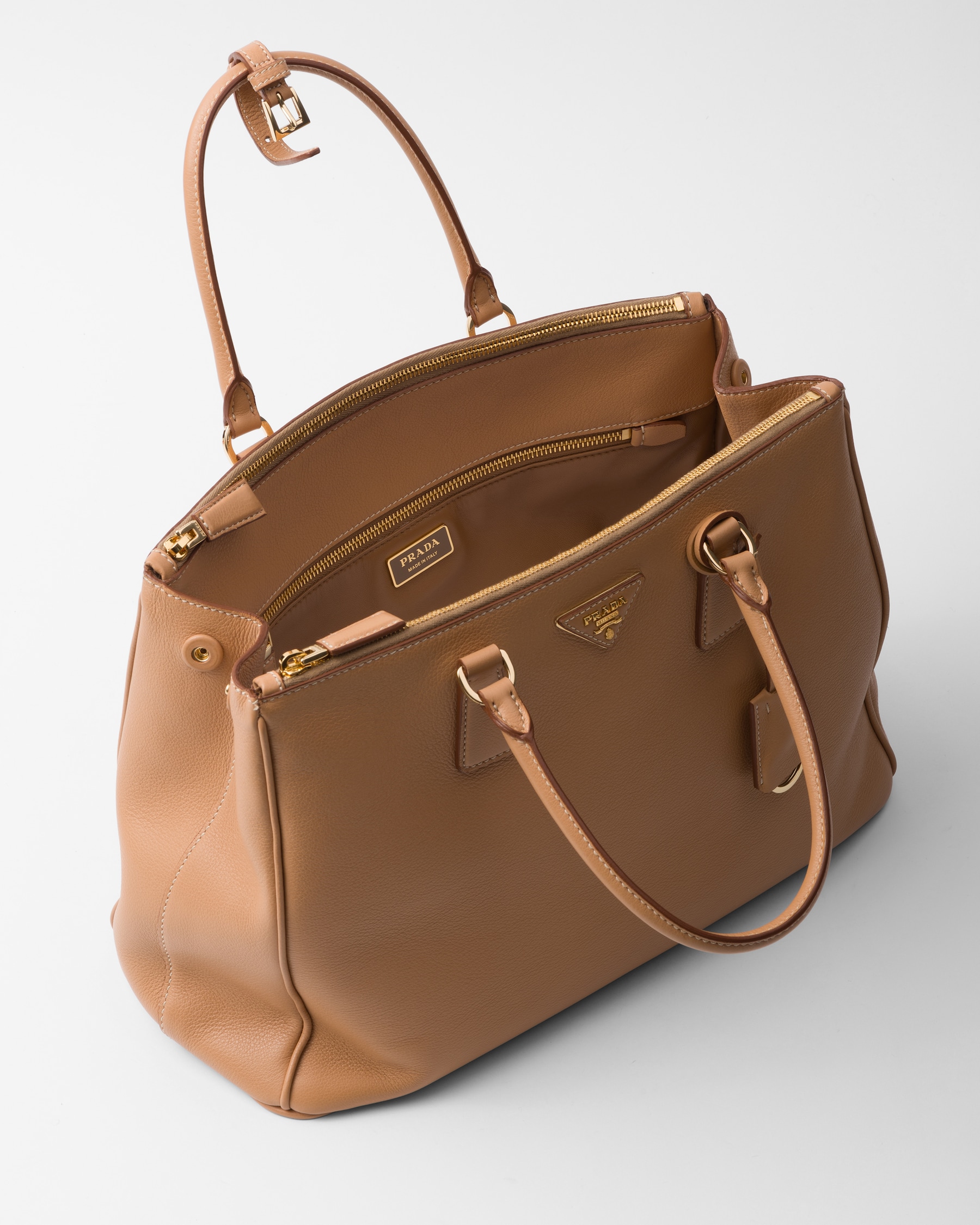 Natural Large Prada Galleria Leather Bag | PRADA