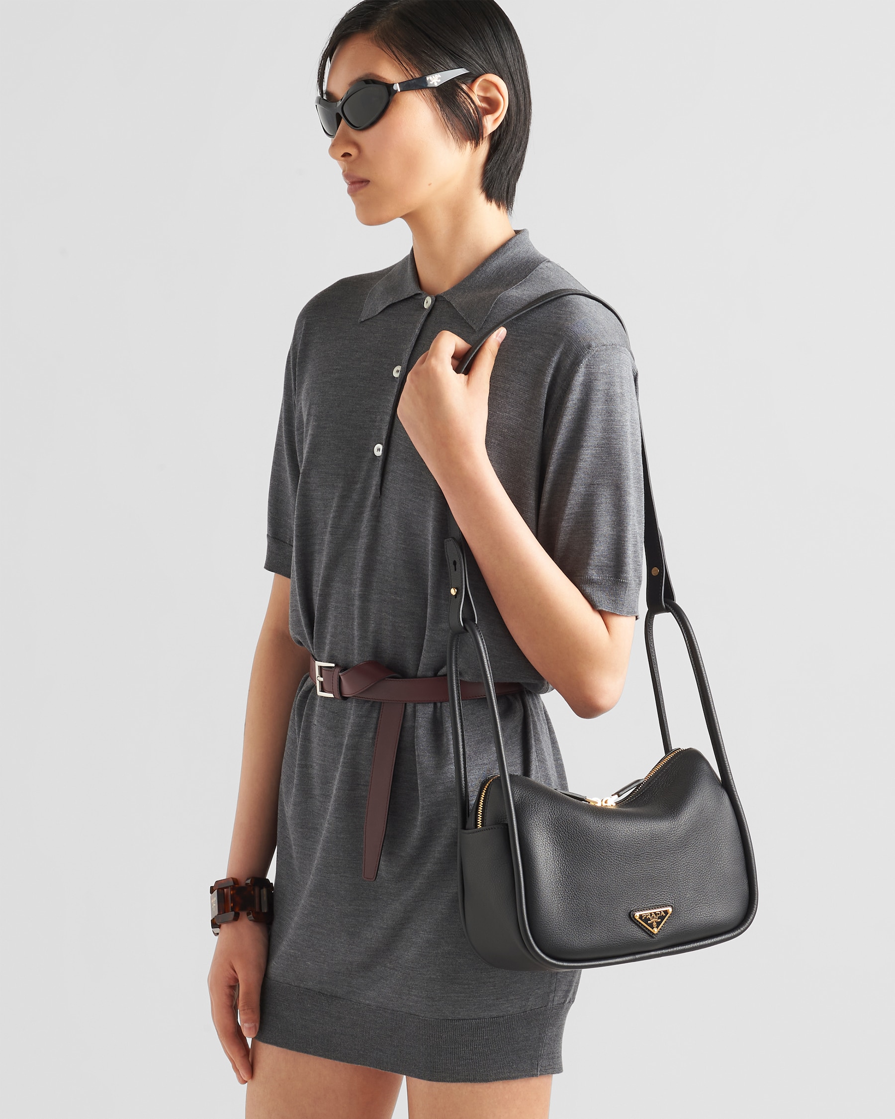 Black Prada Darling Leather Handbag | PRADA