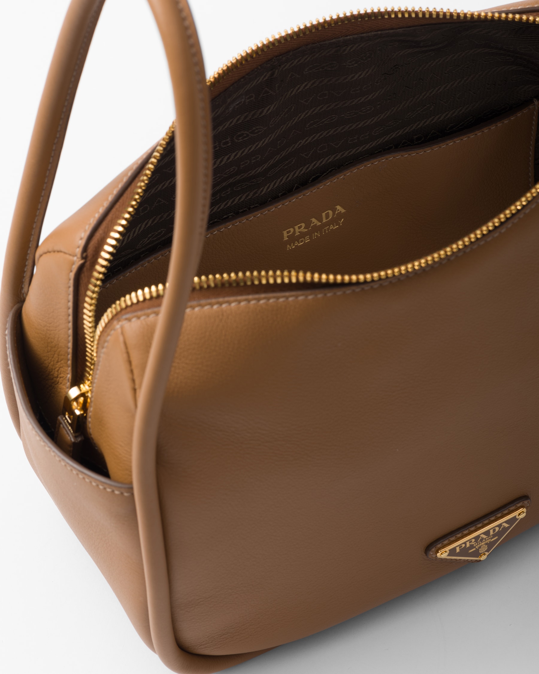 Caramel Prada Darling Leather Handbag | PRADA