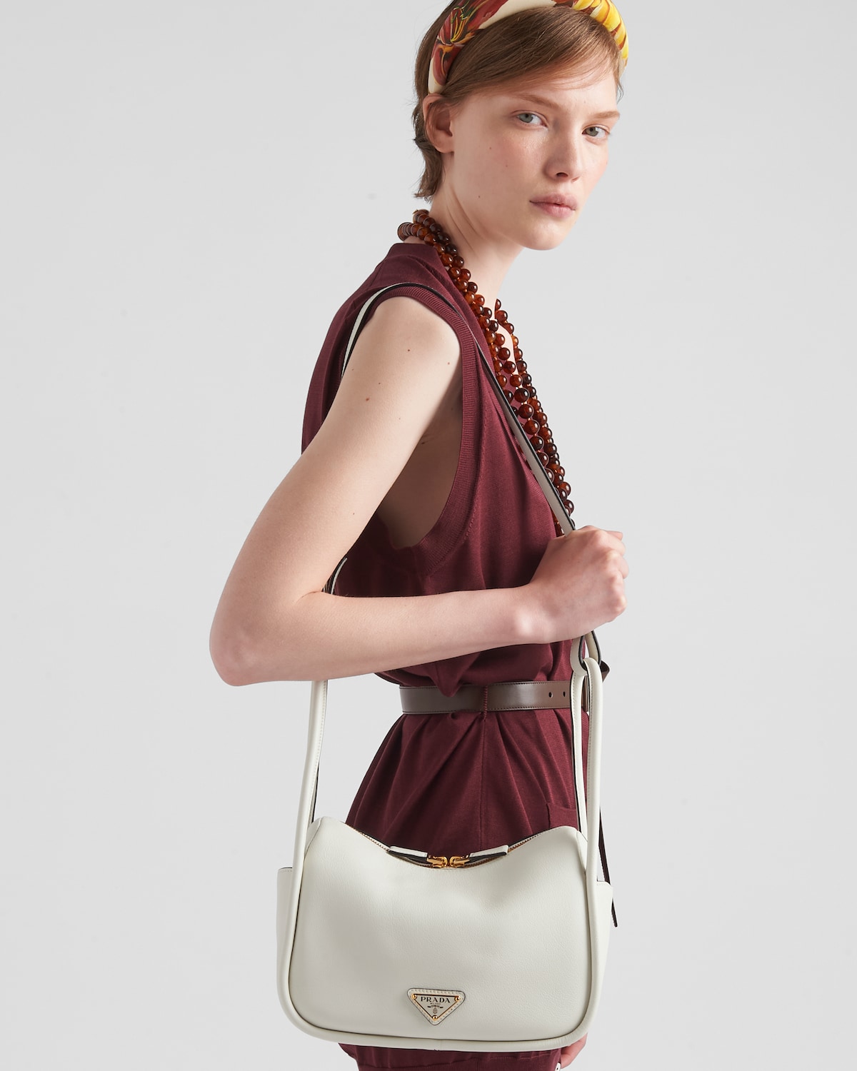 White Prada Darling Leather Handbag | PRADA
