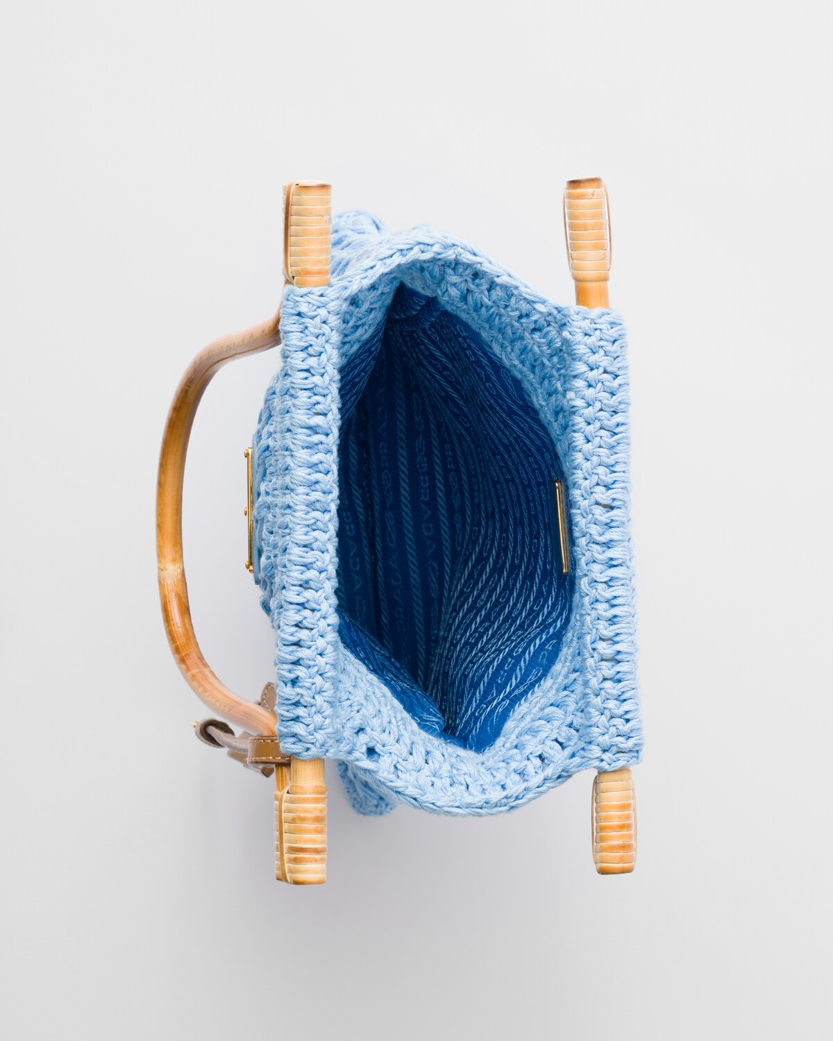 Light Blue Cotton Crochet Mini-handbag | PRADA