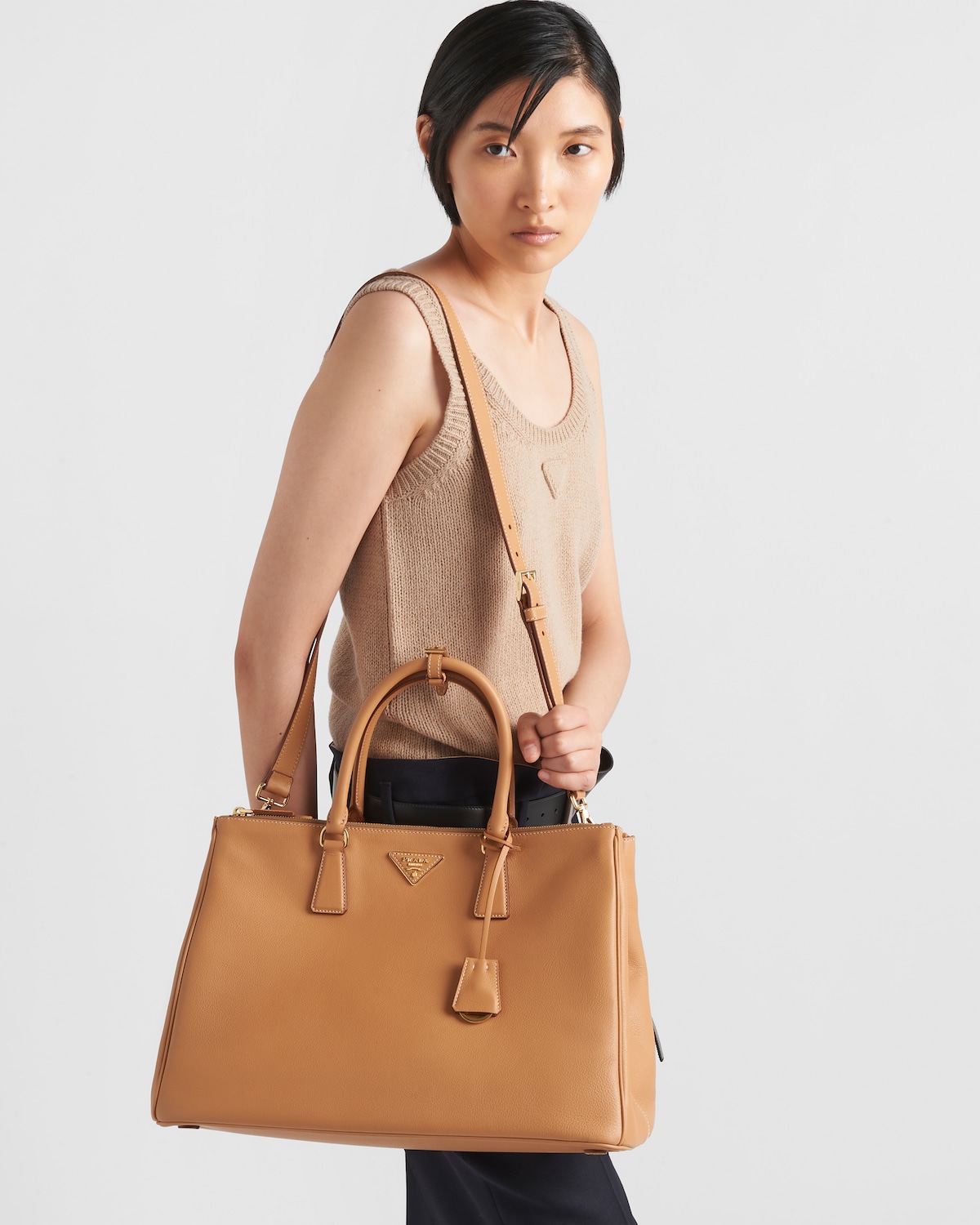 Natural Extra-large Prada Galleria Leather Bag | PRADA