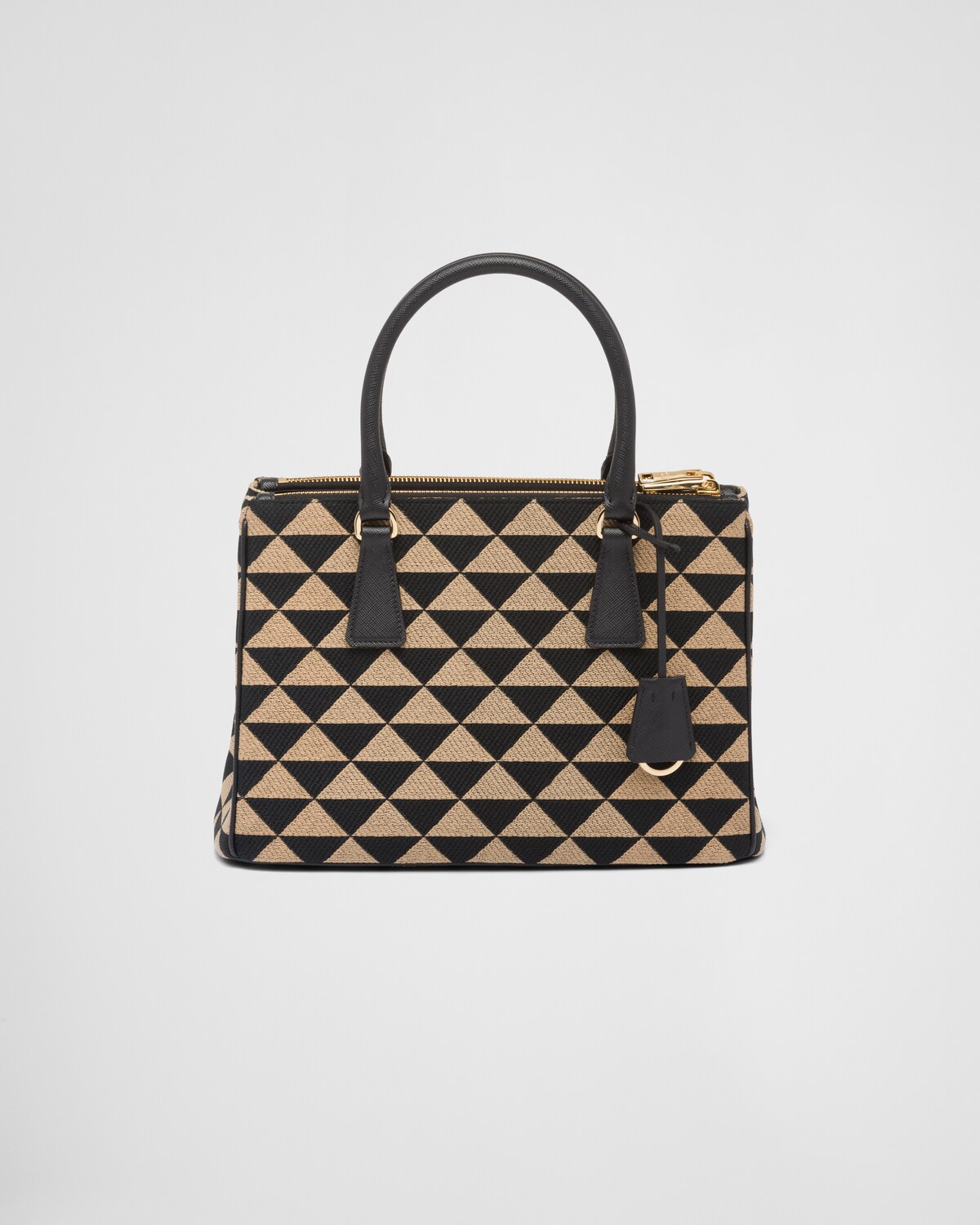 Black/beige Small Prada Symbole Embroidered Fabric Bag | PRADA