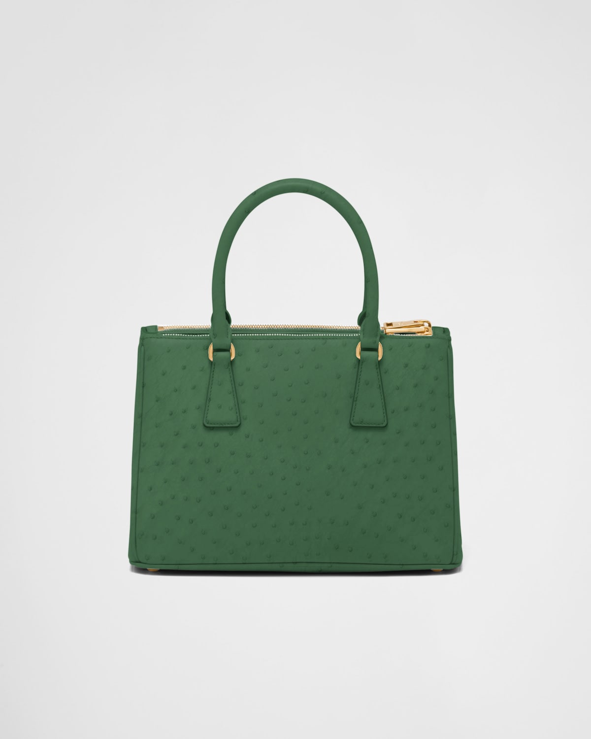 Green Medium Prada Galleria Ostrich Leather Bag | PRADA