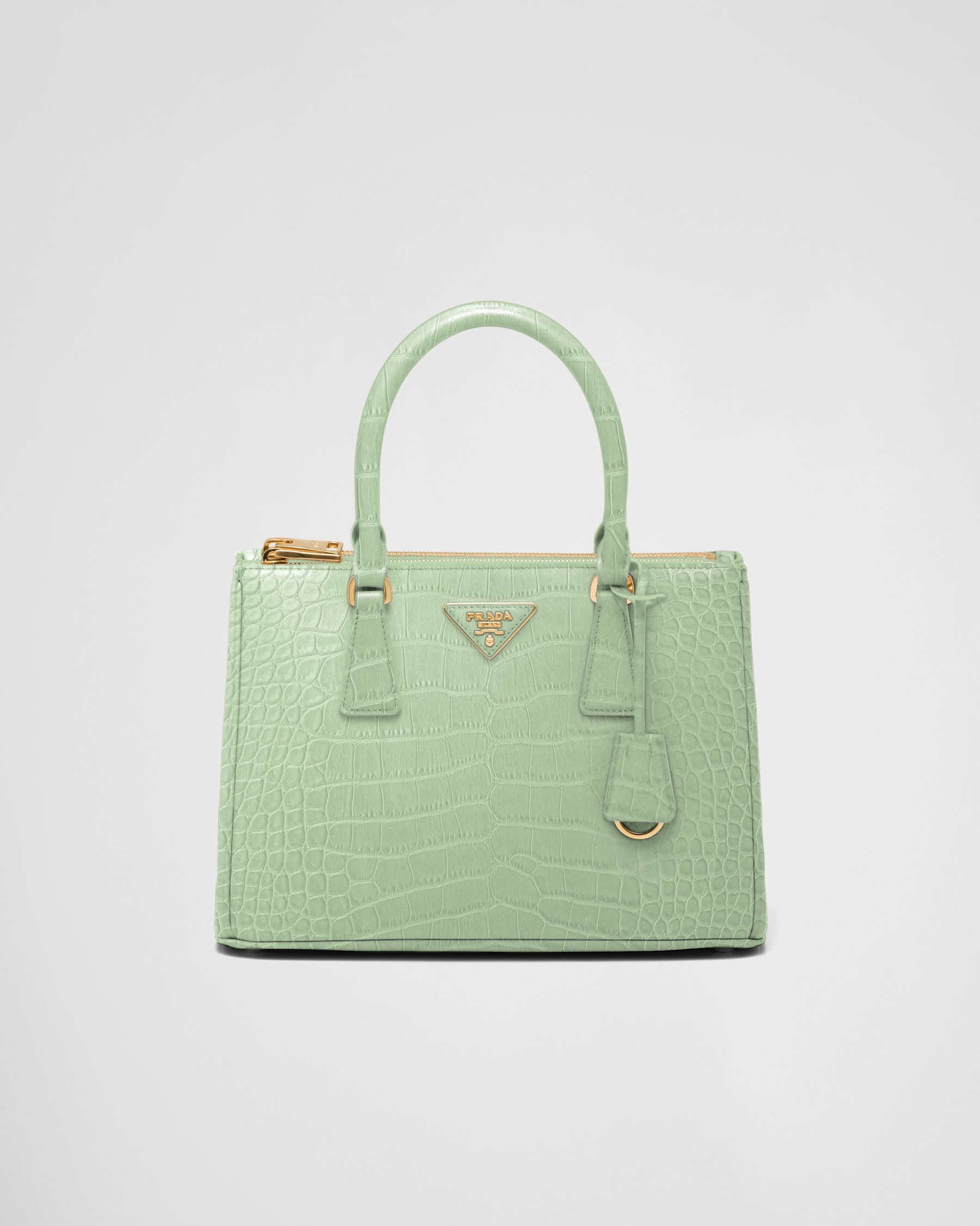 Aqua Medium Prada Galleria Crocodile Leather Bag | PRADA