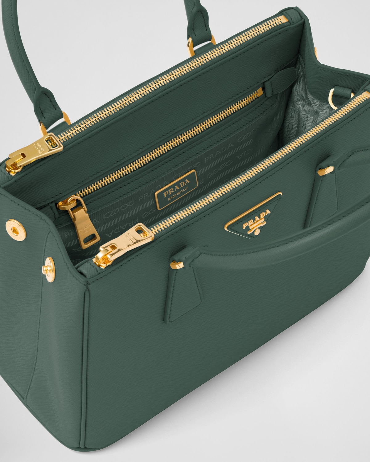 Emerald Green Medium Prada Galleria Saffiano Leather Bag | PRADA
