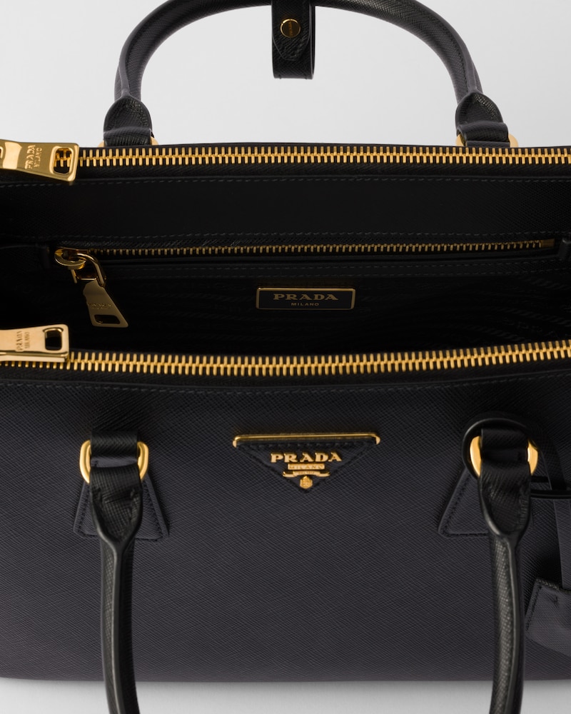 Black Medium Prada Galleria Saffiano Leather Bag | PRADA