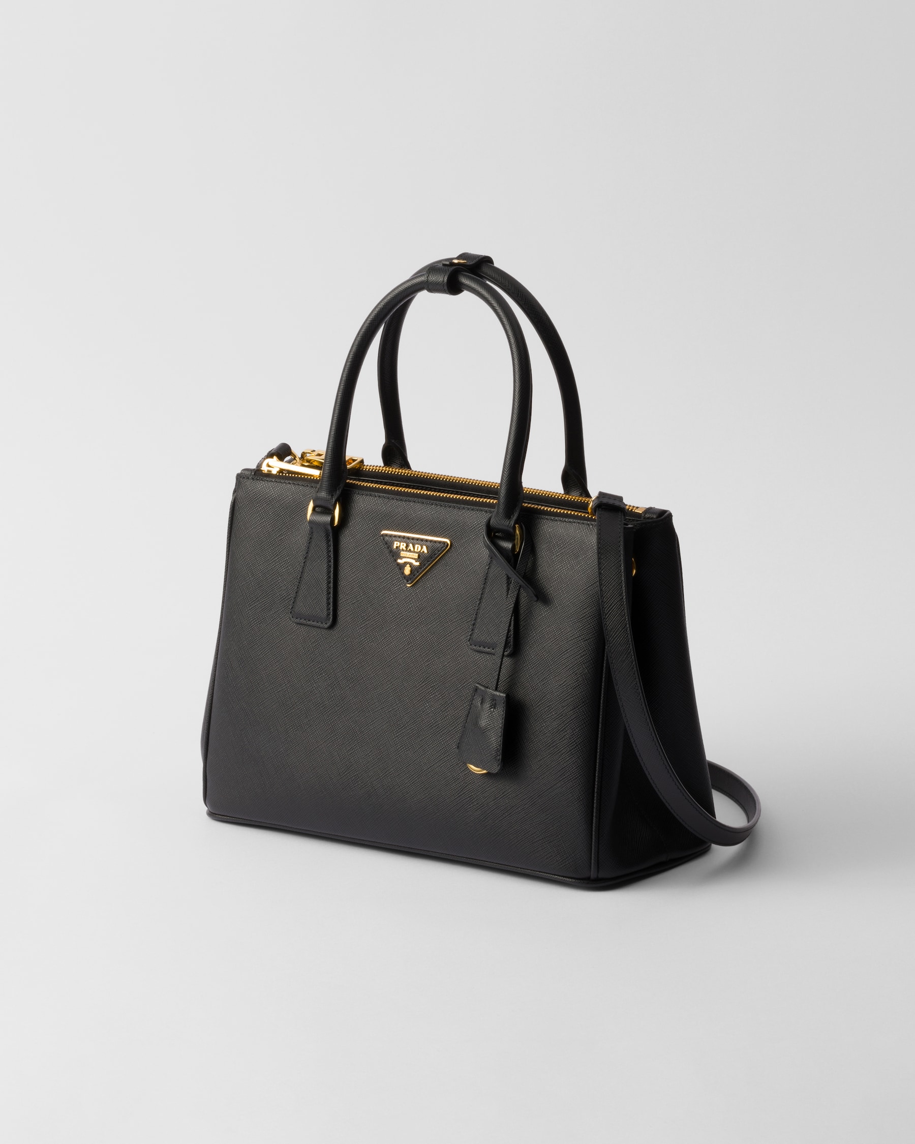 Black Medium Prada Galleria Saffiano Leather Bag | PRADA