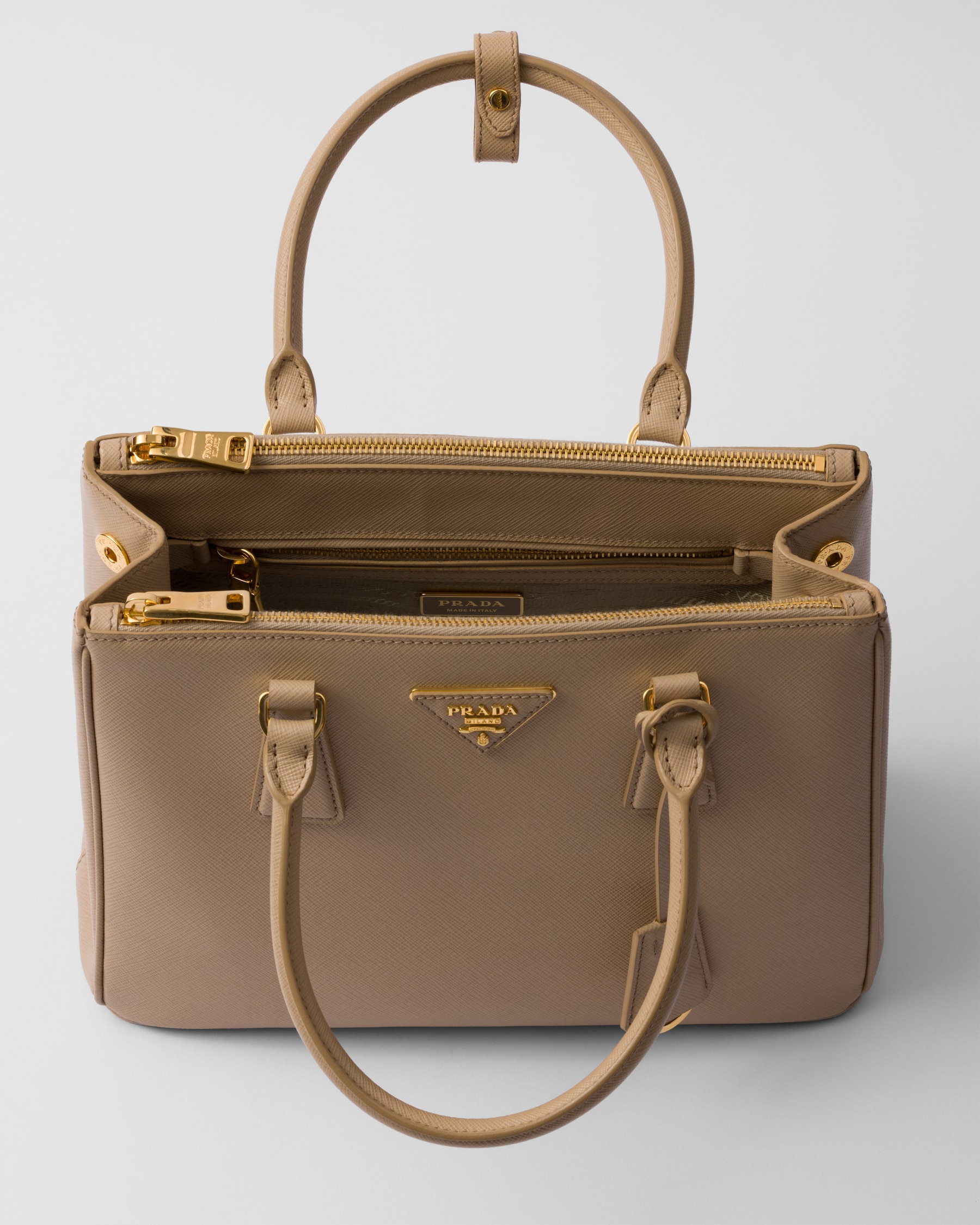 Sand Beige Medium Prada Galleria Saffiano Leather Bag | PRADA