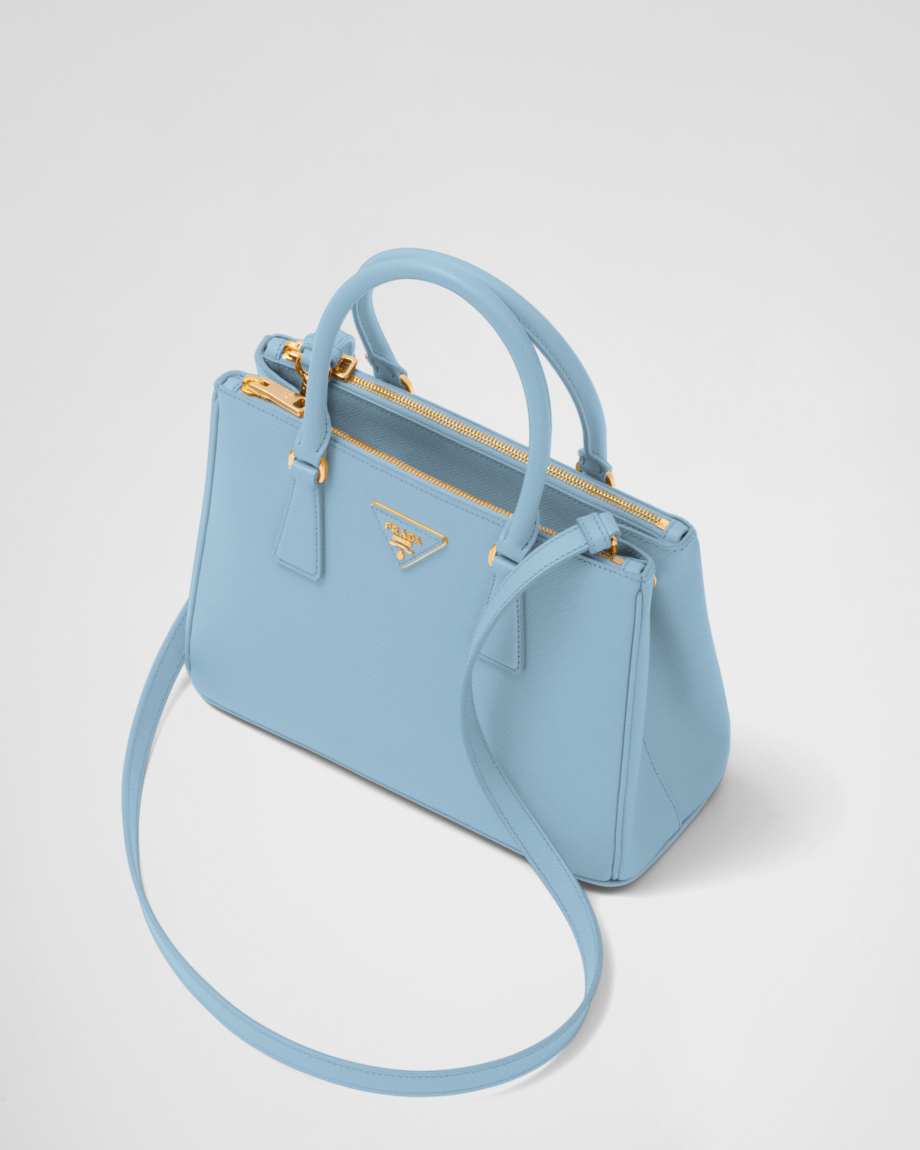 Light Blue Medium Prada Galleria Saffiano Leather Bag | PRADA