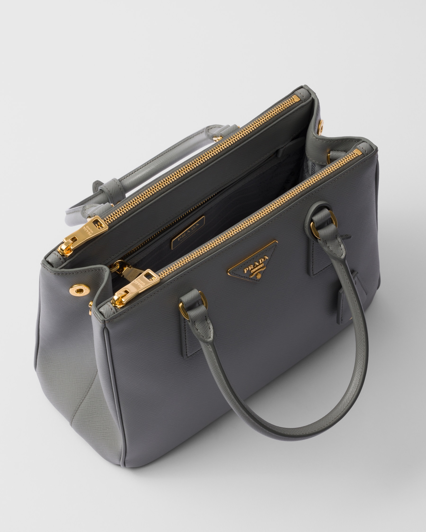 Slate Gray Medium Prada Galleria Saffiano Leather Bag | PRADA