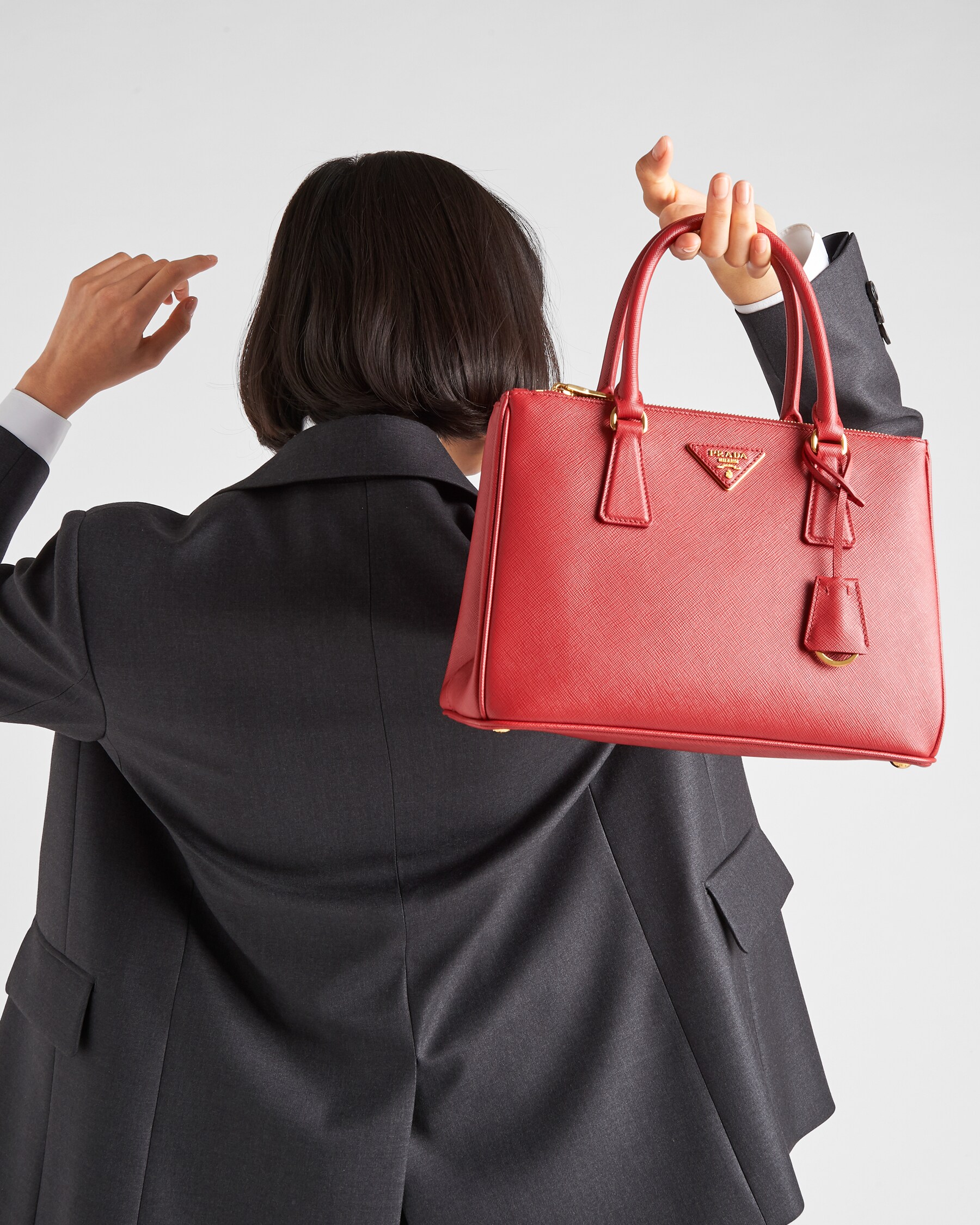 Fiery Red Medium Prada Galleria Saffiano Leather Bag | PRADA