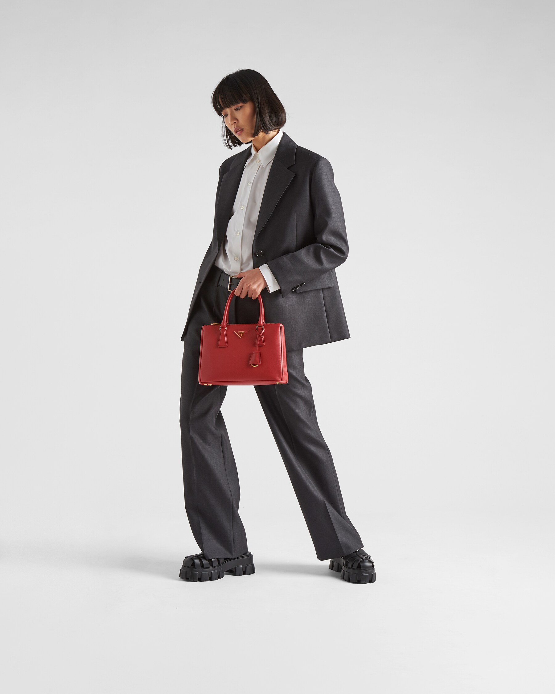 Fiery Red Medium Prada Galleria Saffiano Leather Bag | PRADA