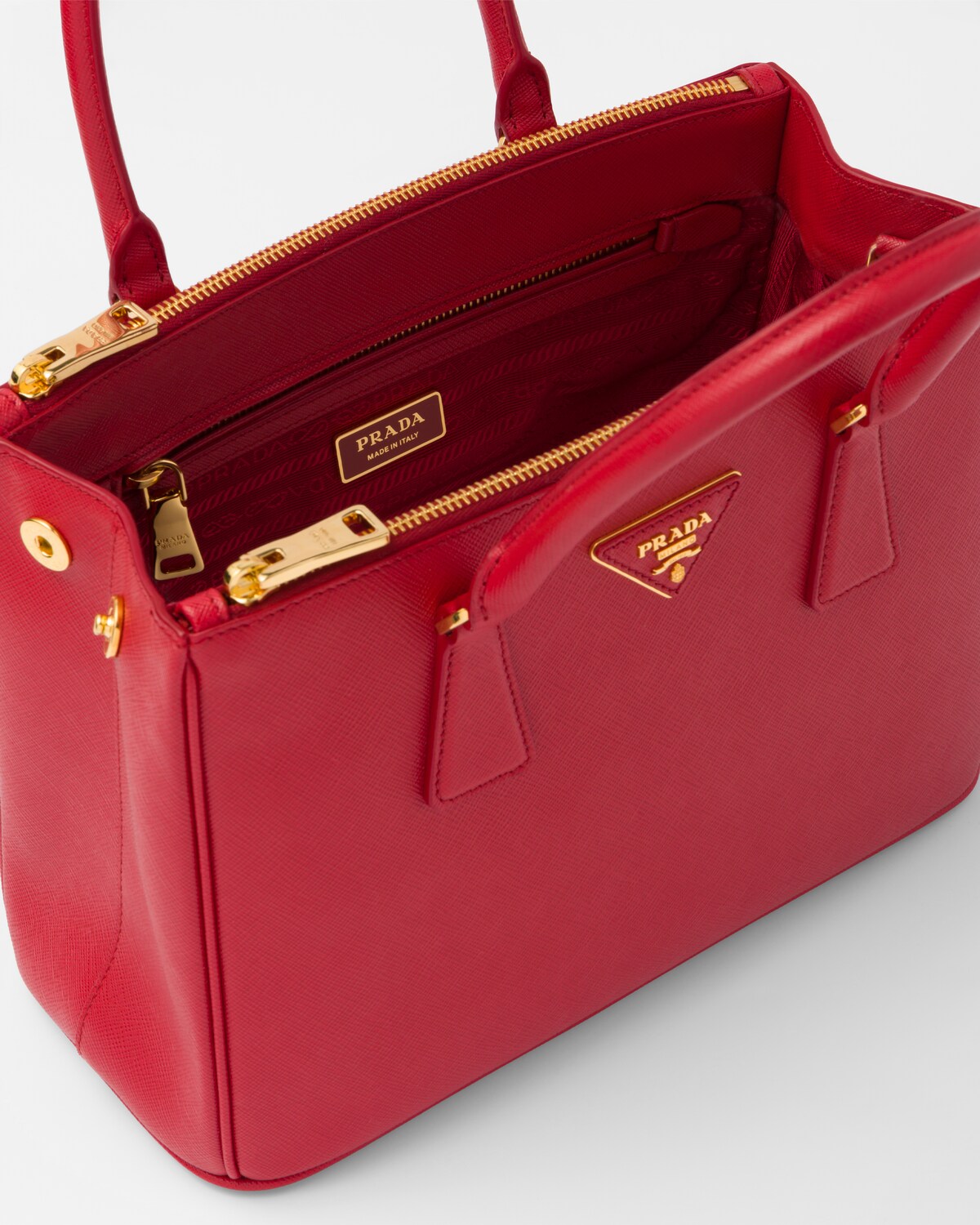 红色 Prada Galleria 中号Saffiano 皮革手袋 | PRADA