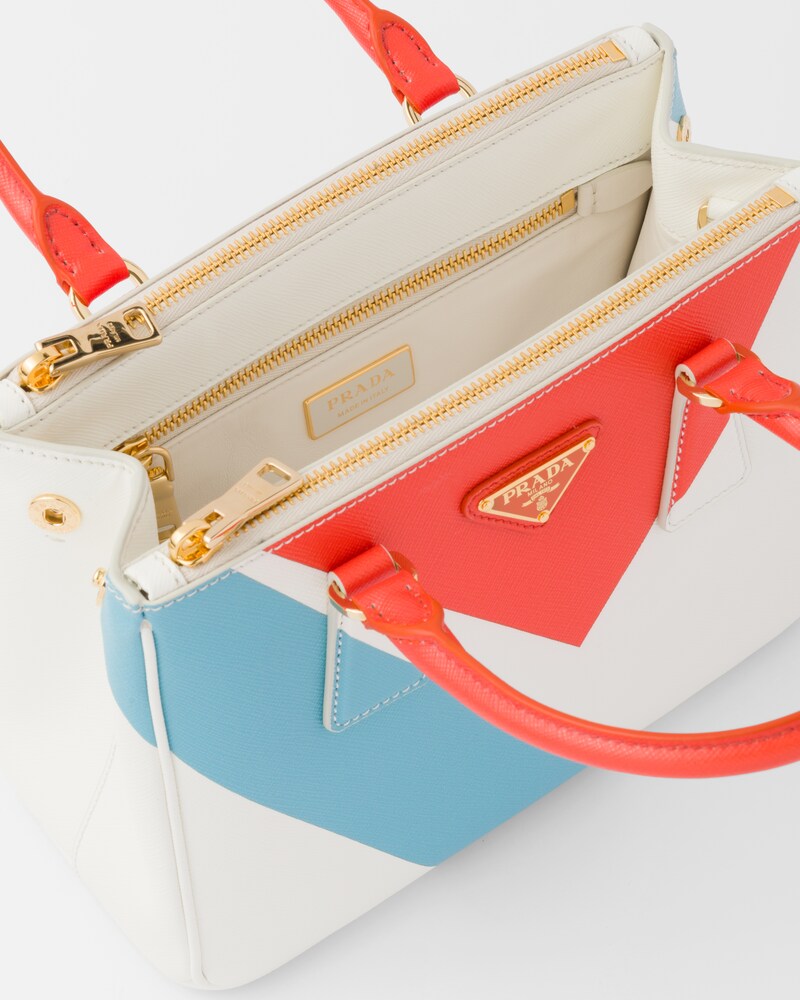 White/orange Small Prada Galleria Saffiano Special Edition Bag | PRADA