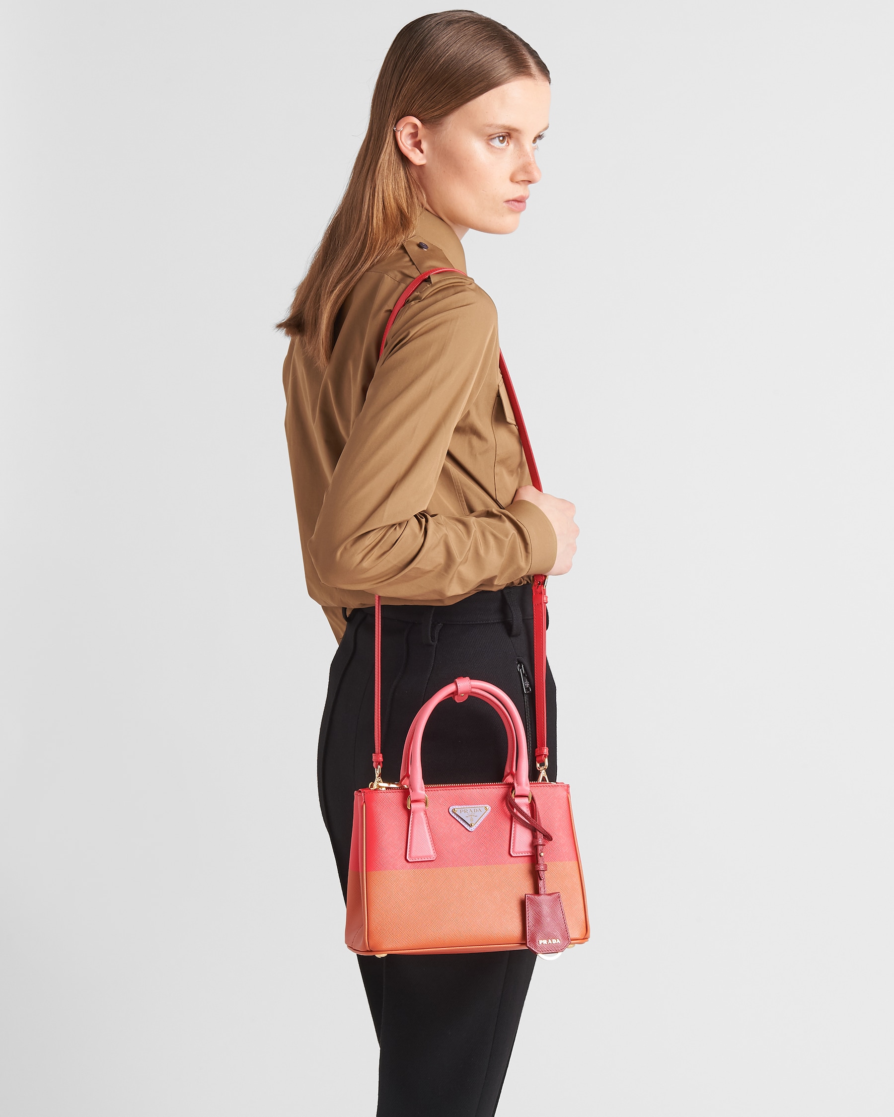 Copper/strawberry Small Prada Galleria Saffiano Special Edition Bag | PRADA