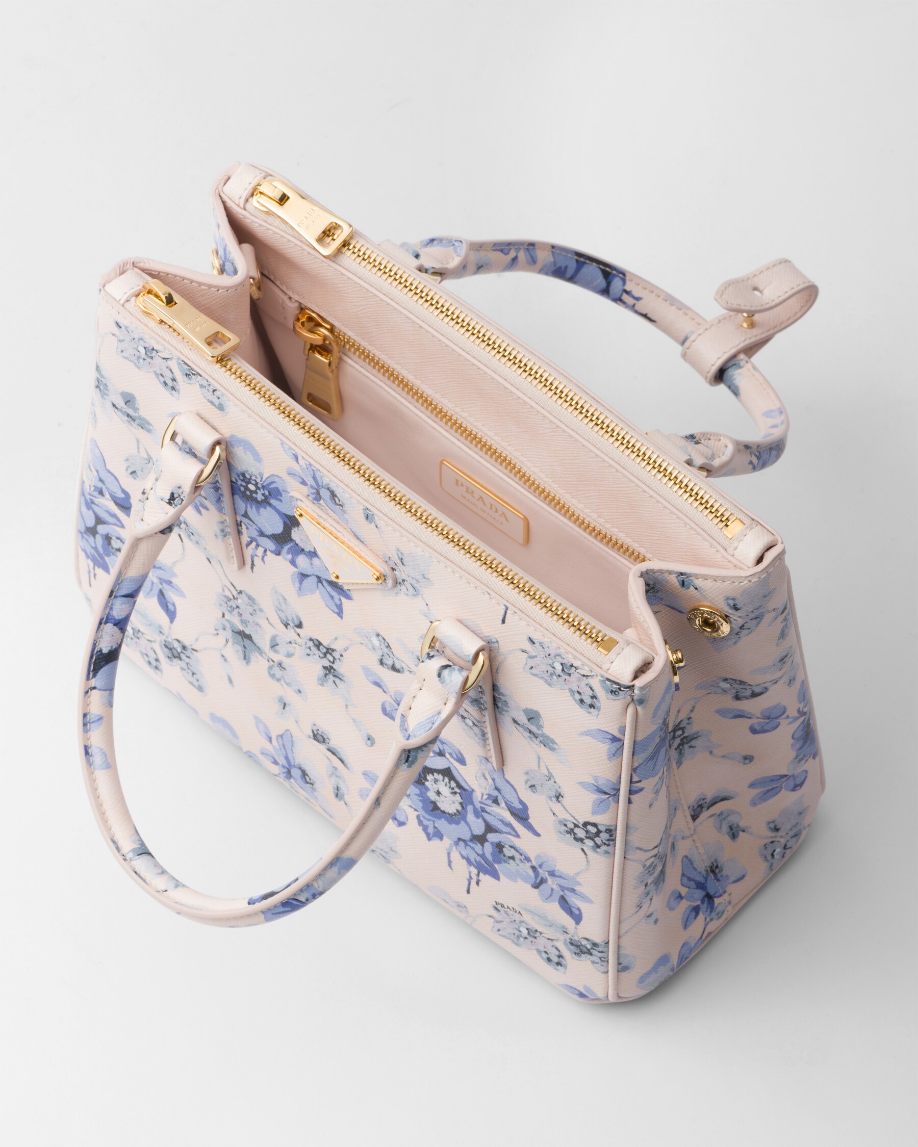Periwinkle Blue Prada Galleria Printed Saffiano Leather Bag | PRADA