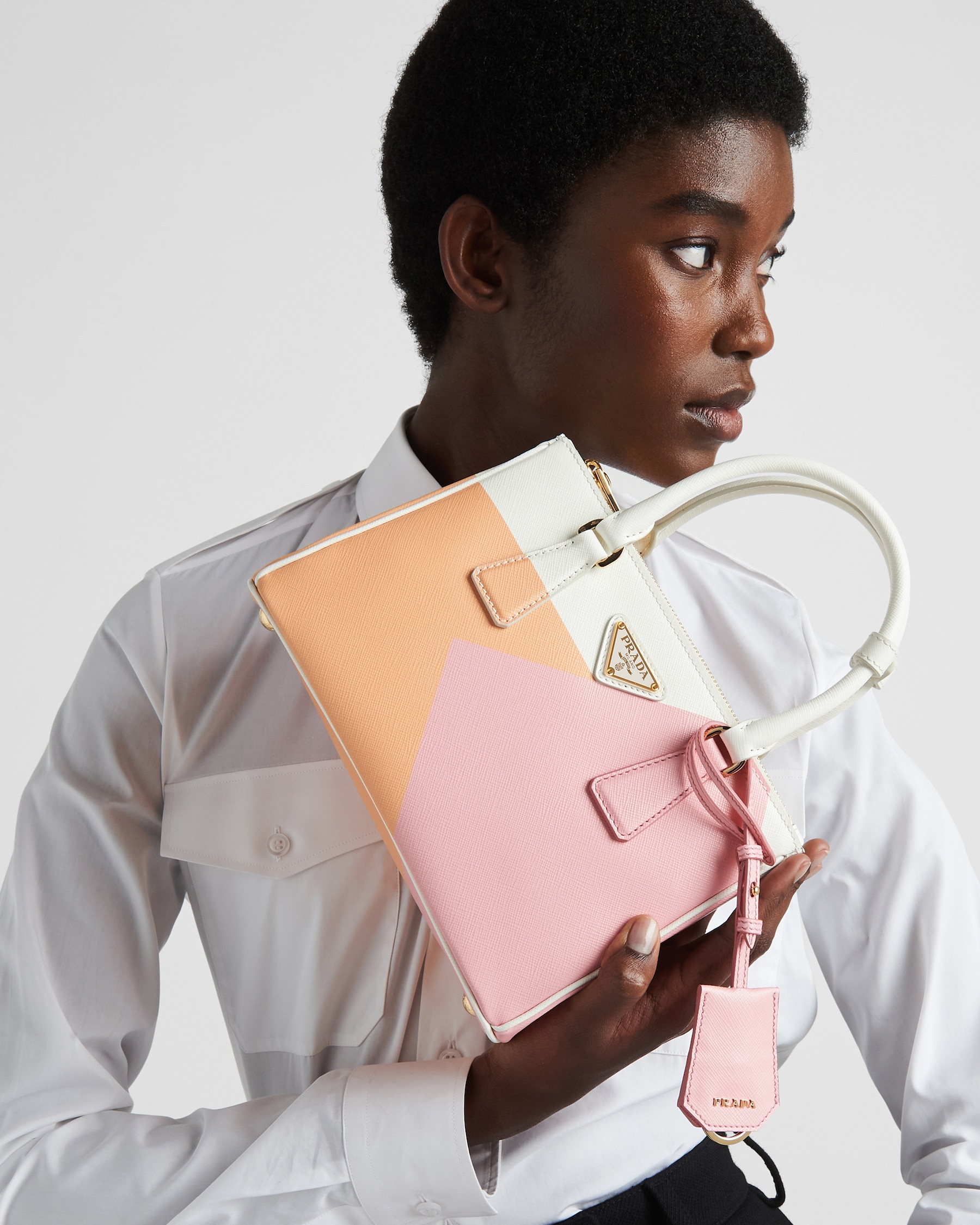 Maize Yellow/petal Pink Small Prada Galleria Saffiano Special Edition ...