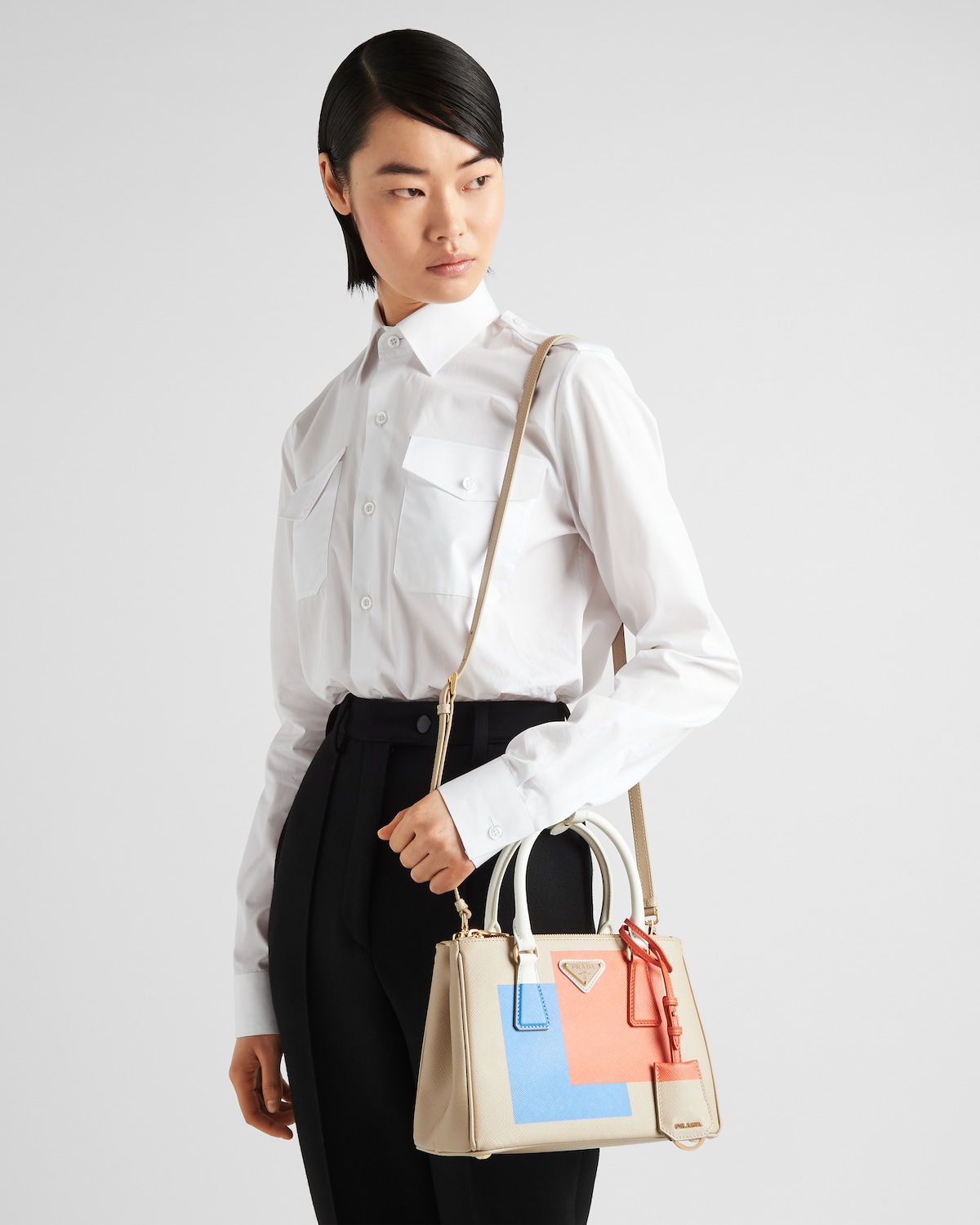 Desert Beige/orange Small Prada Galleria Saffiano Special Edition Bag ...