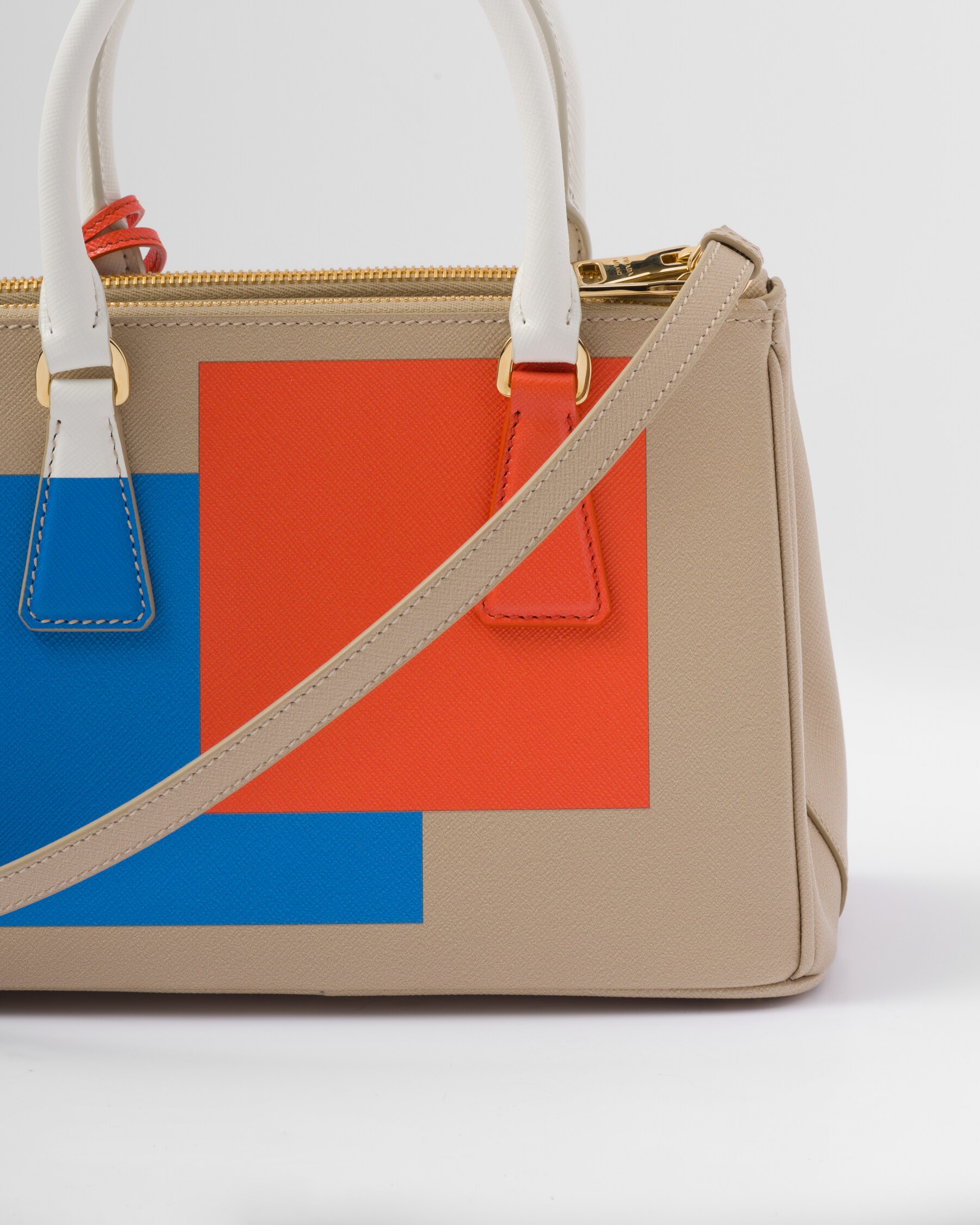 Desert Beige/orange Small Prada Galleria Saffiano Special Edition Bag ...