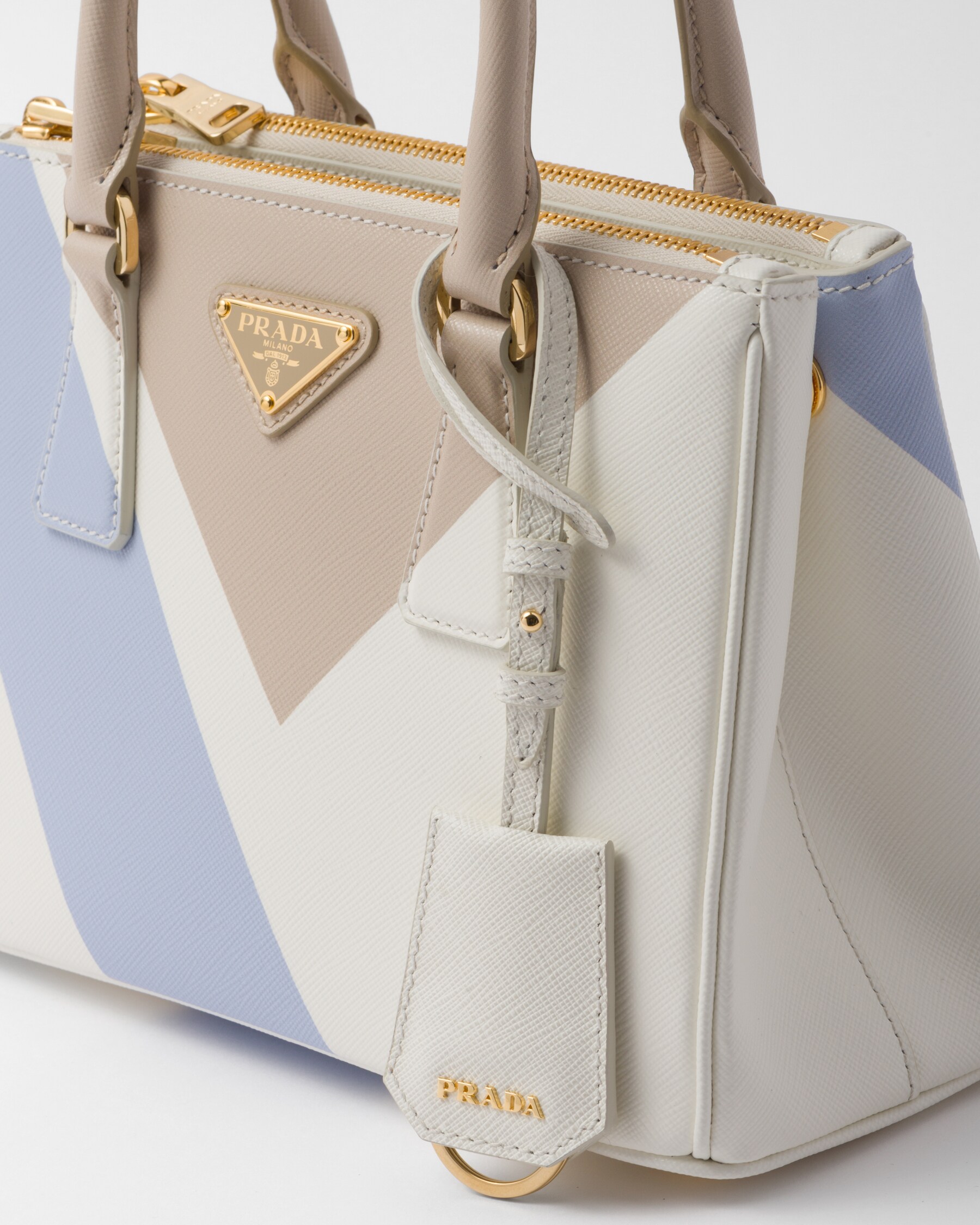Desert/white Small Prada Galleria Saffiano Special Edition Bag | PRADA