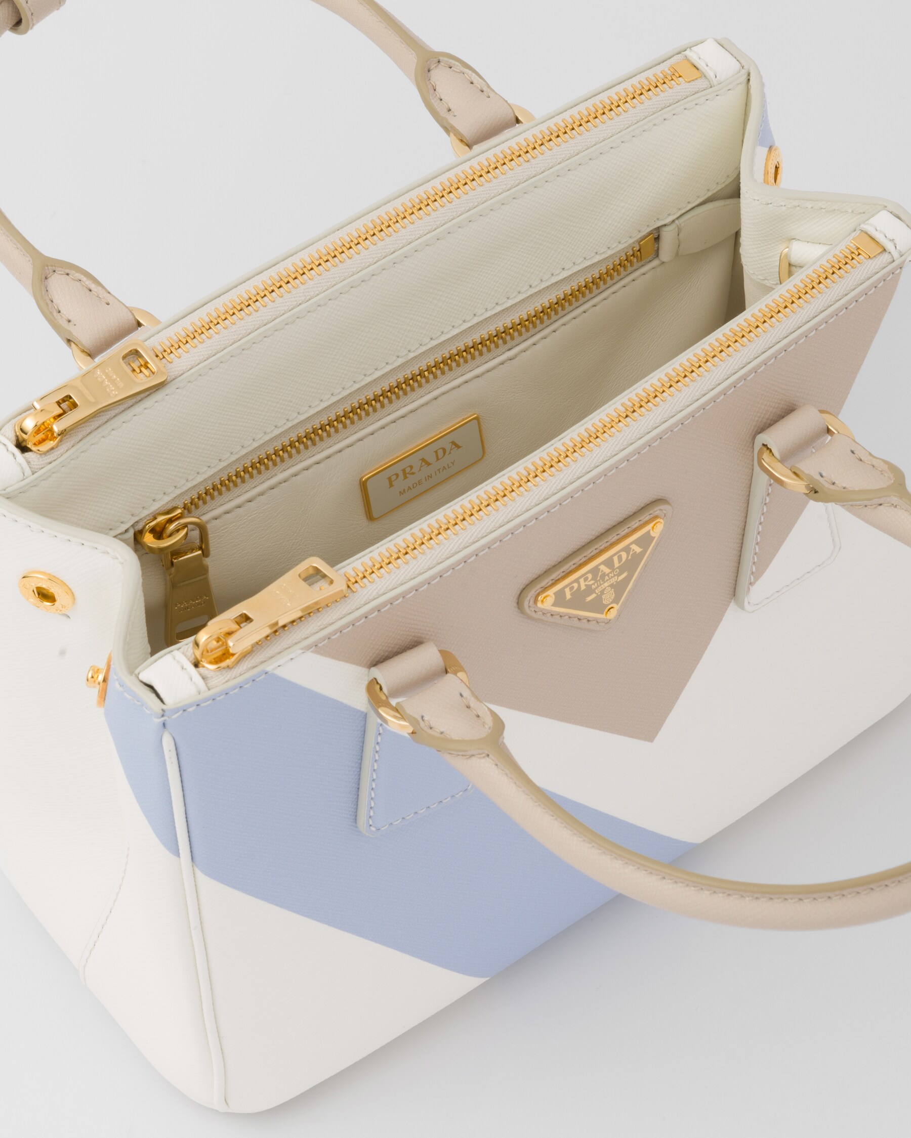 Desert/white Small Prada Galleria Saffiano Special Edition Bag | PRADA