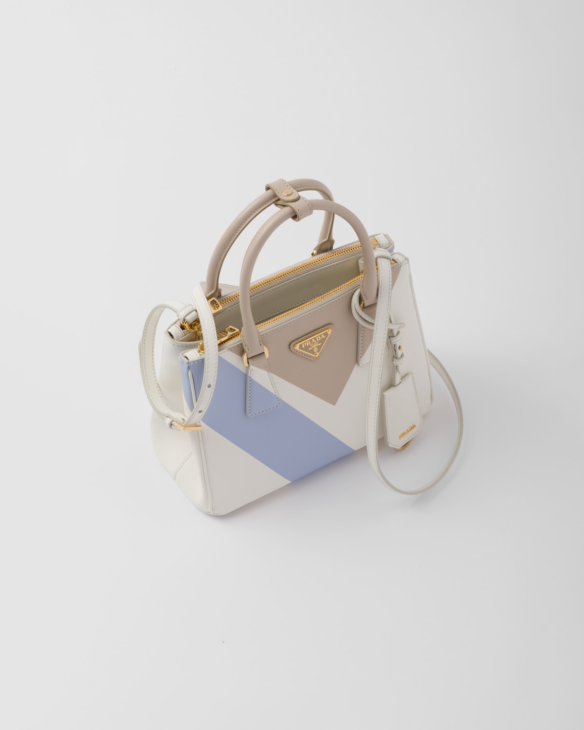 Desert/white Small Prada Galleria Saffiano Special Edition Bag | PRADA