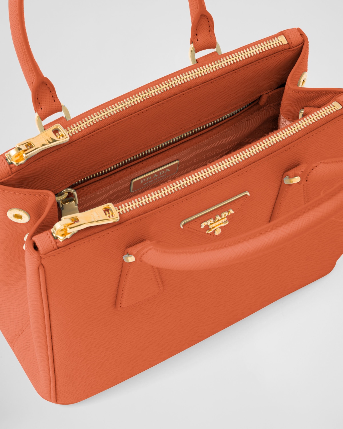 Orange Small Prada Galleria Saffiano Leather Bag | PRADA