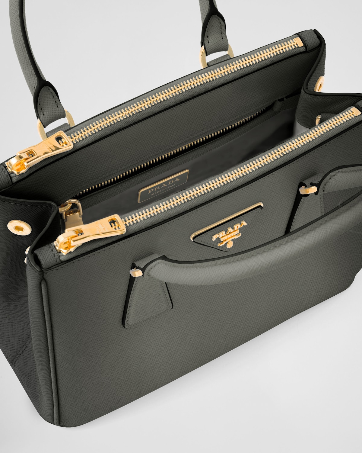 Gradient Slate Gray Small Prada Galleria Ombré Saffiano Leather Bag | PRADA