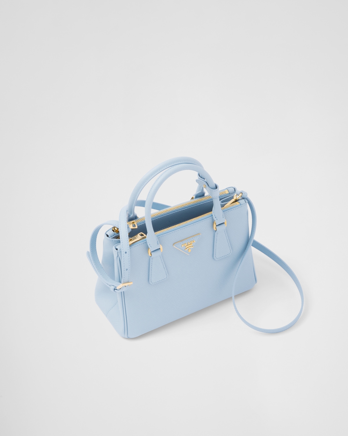 Light Blue Small Prada Galleria Saffiano Leather Bag | PRADA