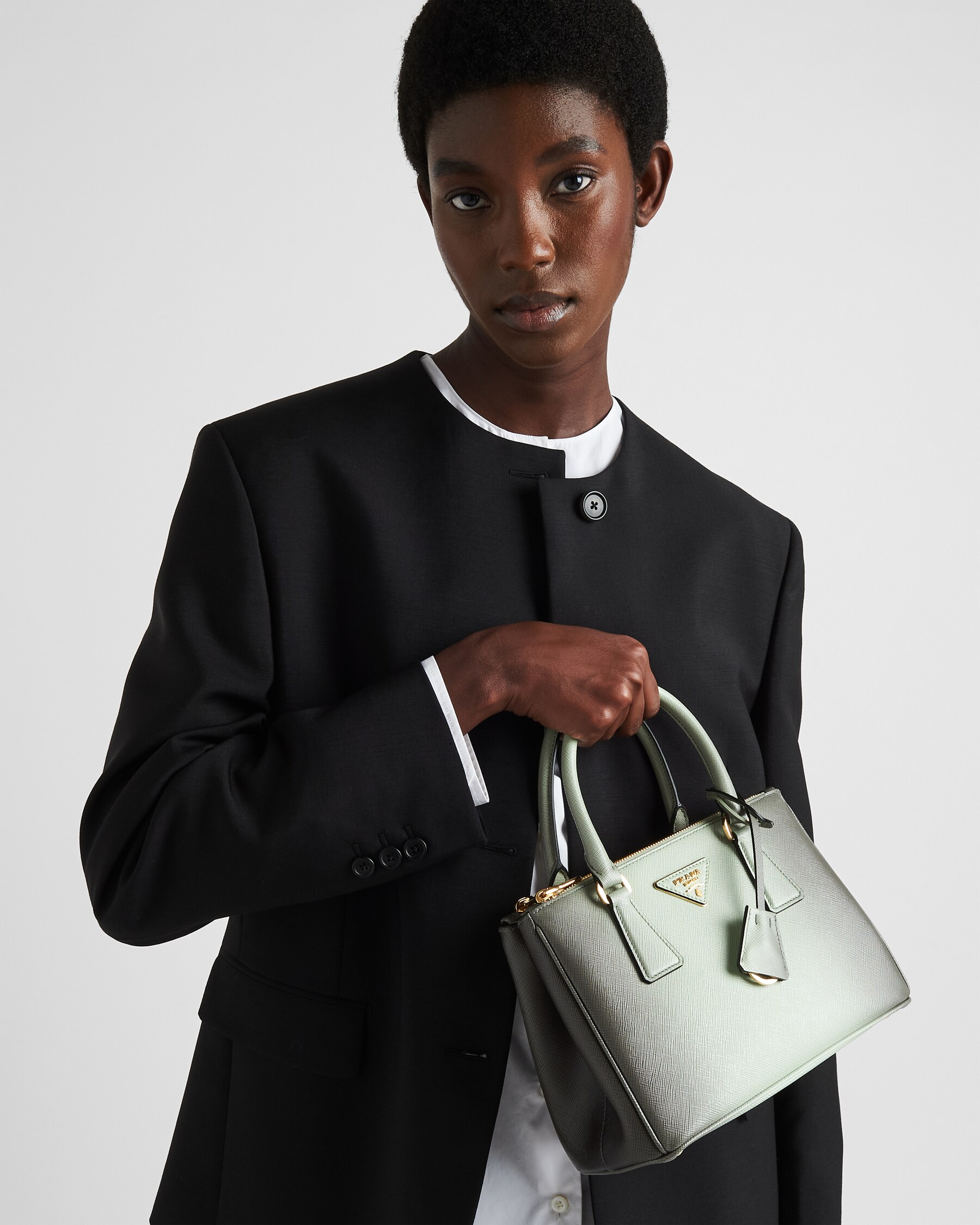 Gradient Aqua Small Prada Galleria Ombré Saffiano Leather Bag | PRADA