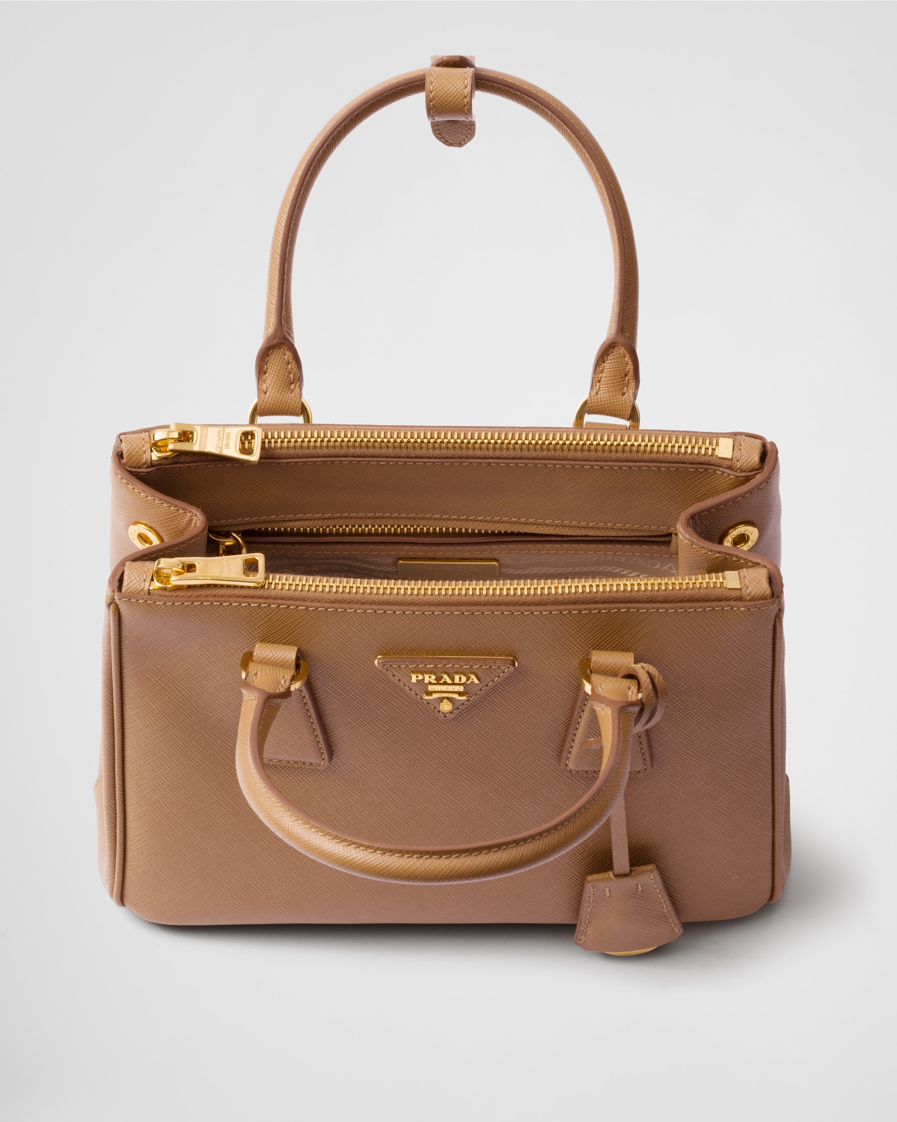 Caramel Small Prada Galleria Saffiano Leather Bag | PRADA