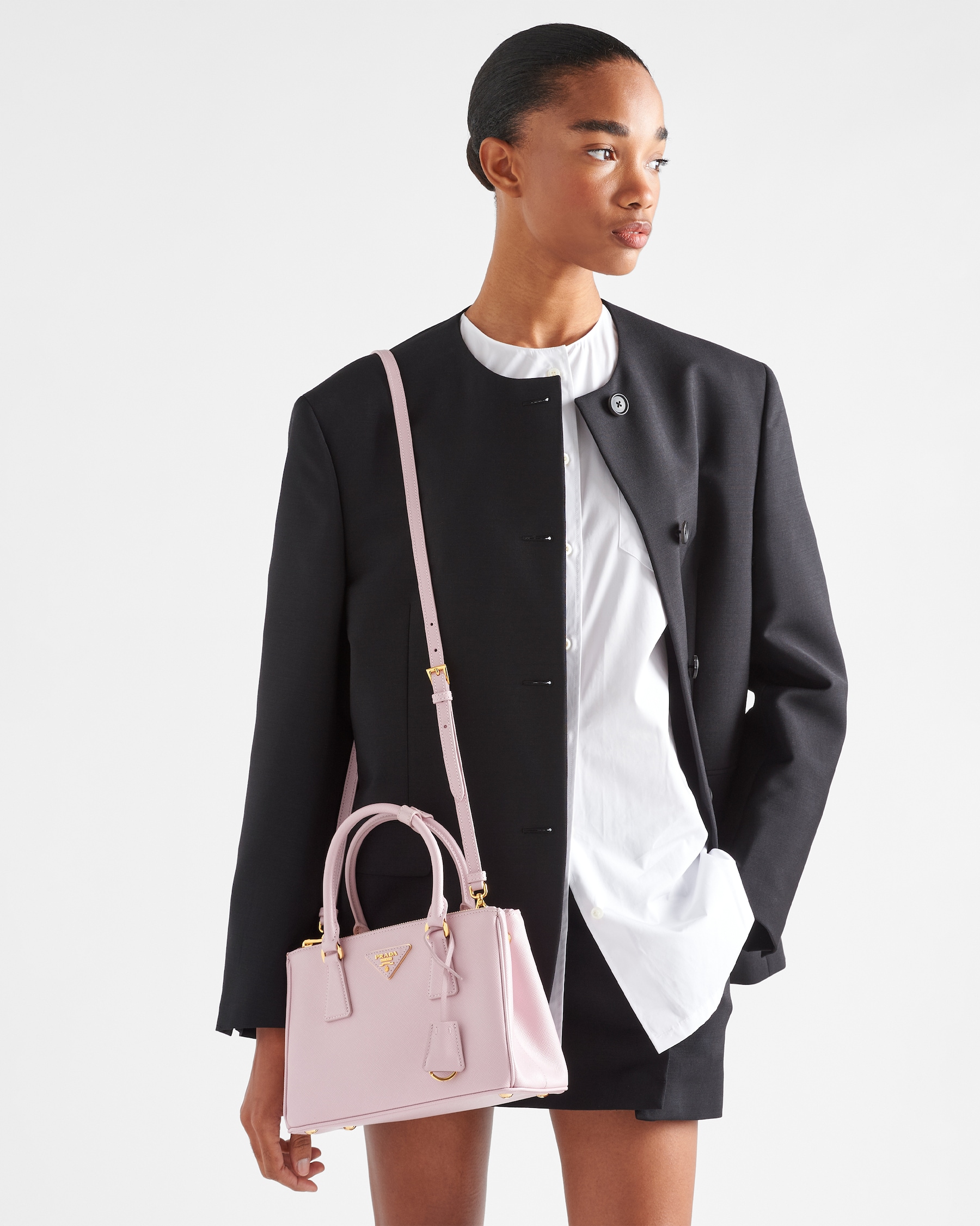 Alabaster Pink Small Prada Galleria Saffiano Leather Bag | PRADA