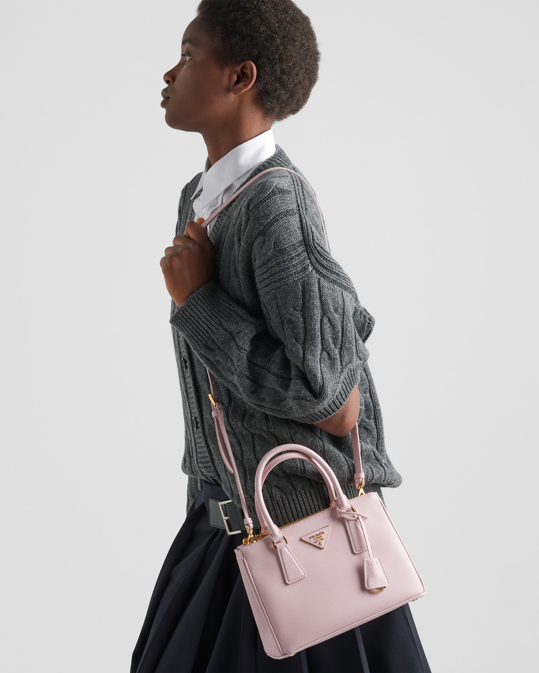 Borsa Prada Galleria Small In Saffiano Alabastro | PRADA