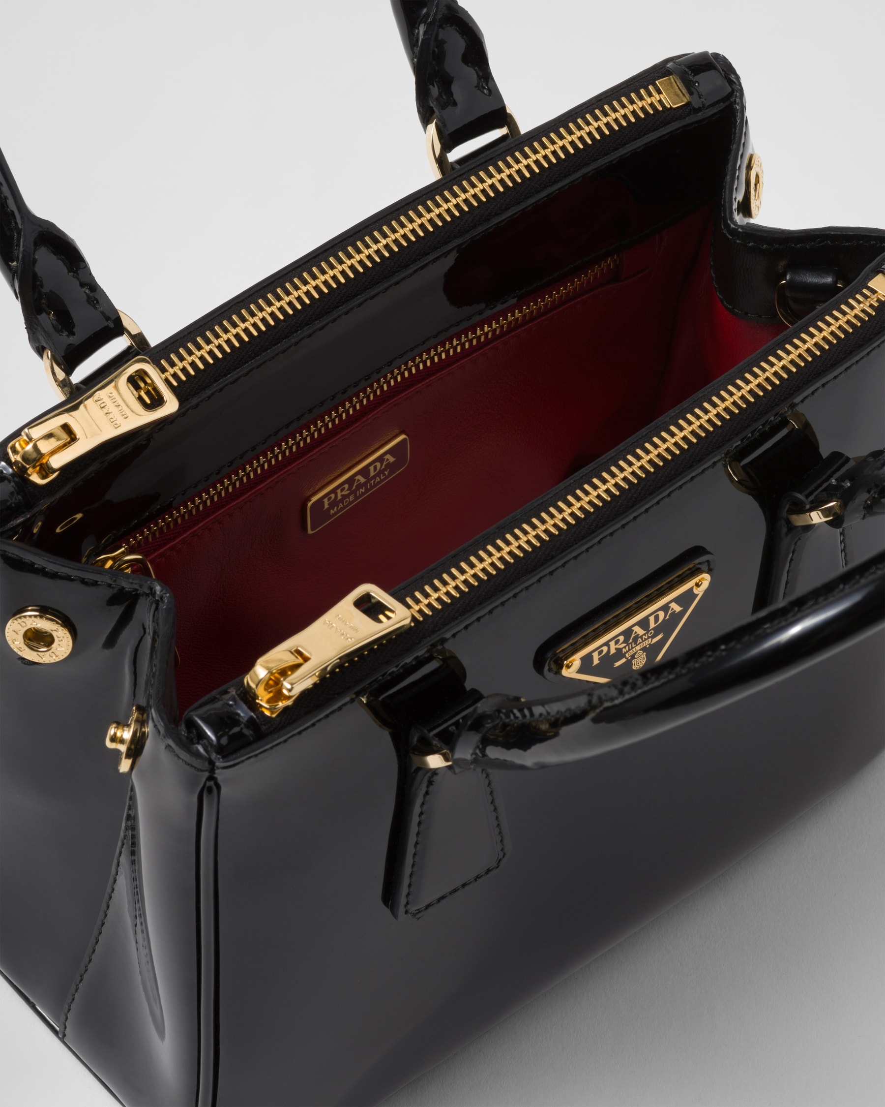 Black Prada Galleria Patent Leather Mini Bag | PRADA