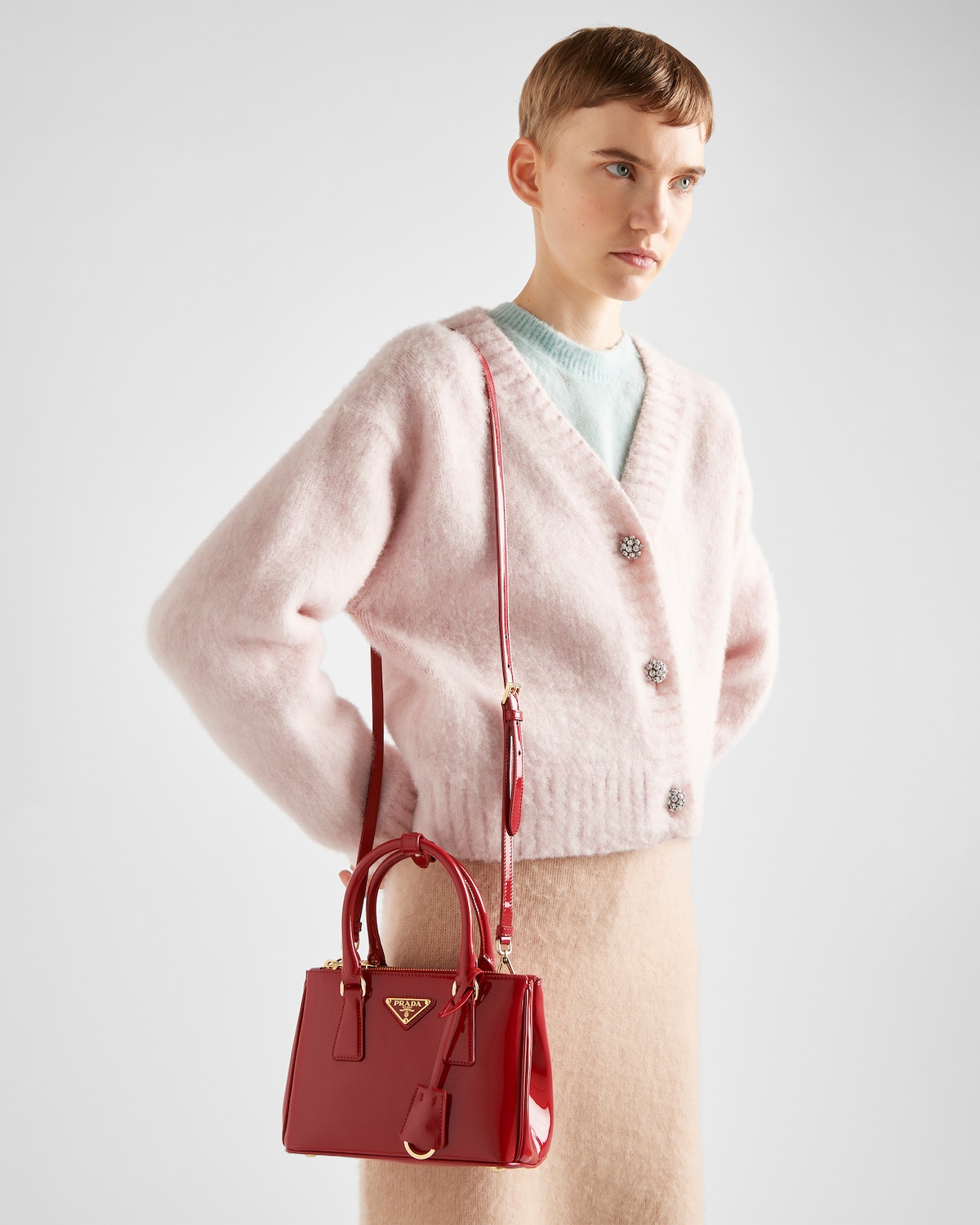 Cherry Red Prada Galleria Patent Leather Mini Bag | PRADA