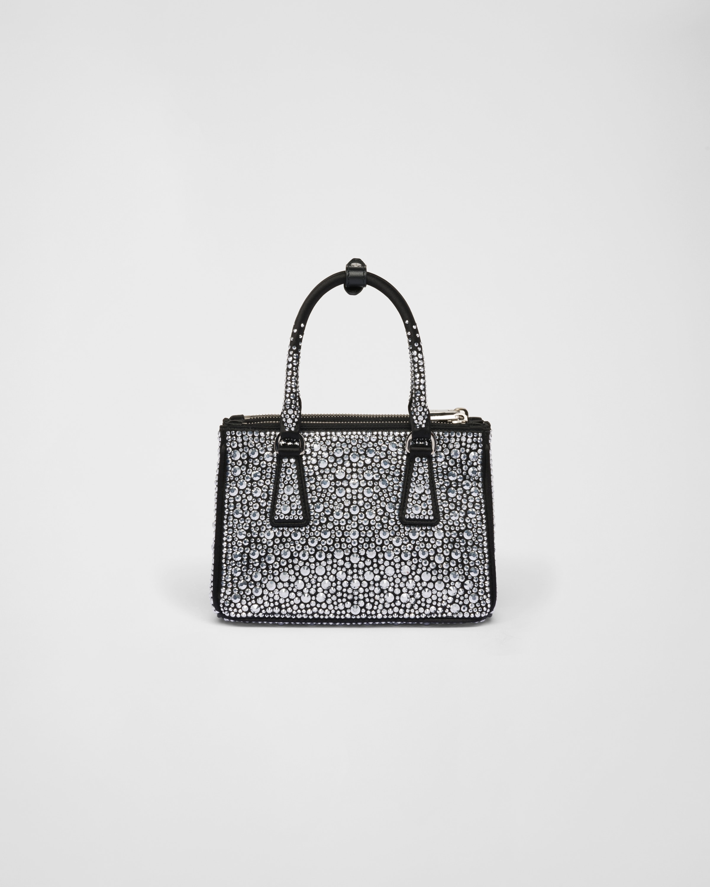 Metal Prada Galleria Satin Mini-bag With Crystals | PRADA