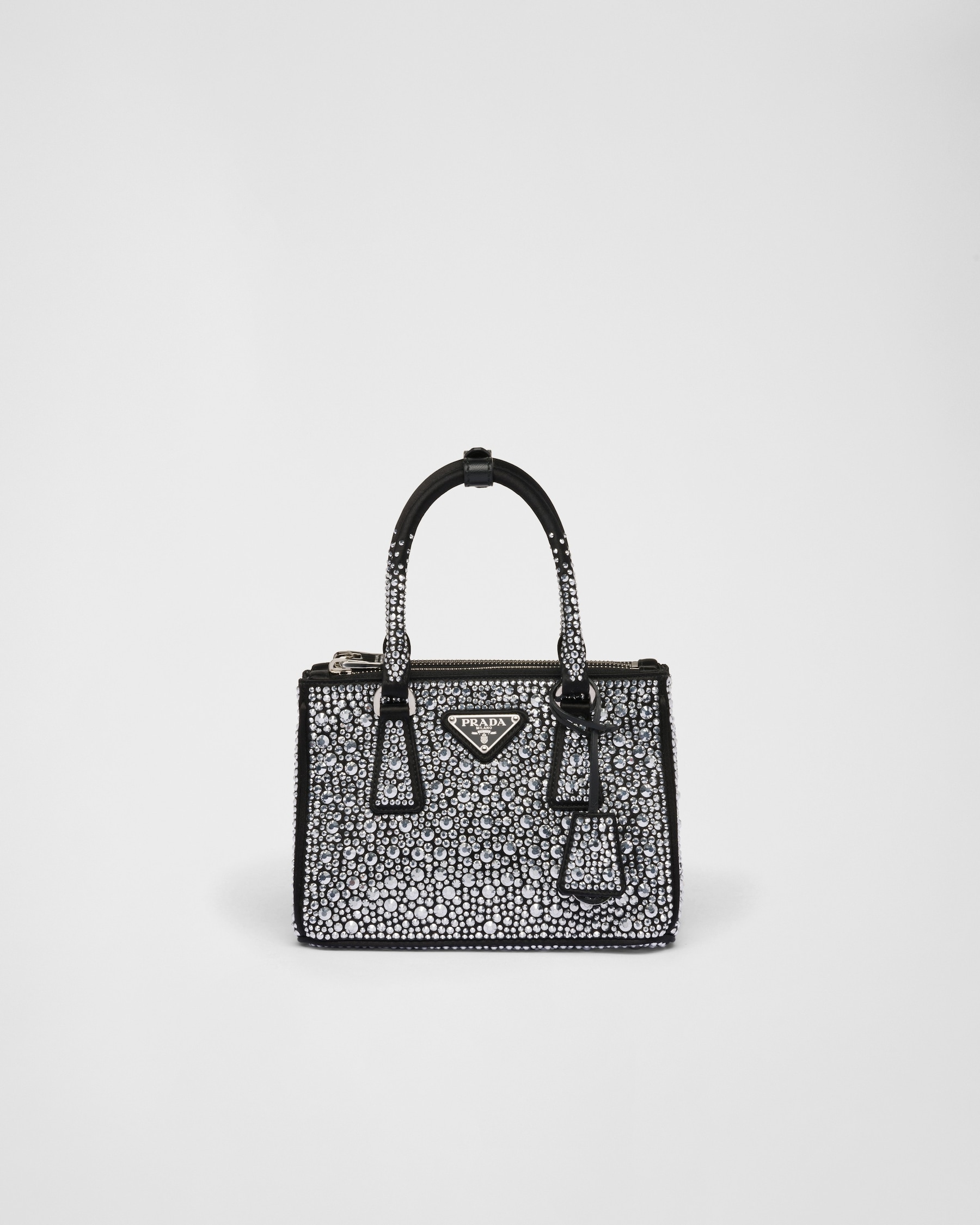 Metal Prada Galleria Satin Mini-bag With Crystals | PRADA