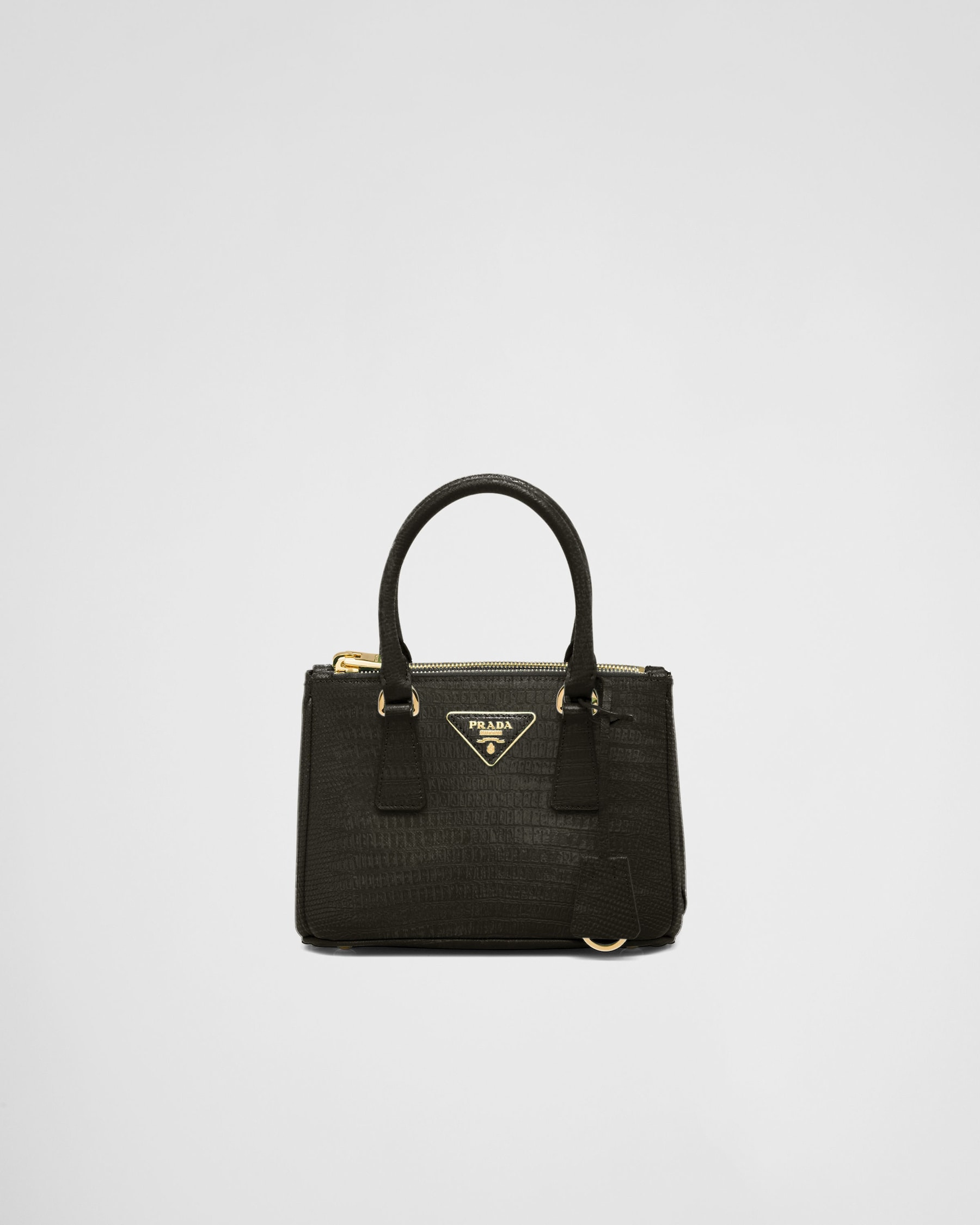 Black Prada Galleria Lizard Skin Mini-bag | PRADA