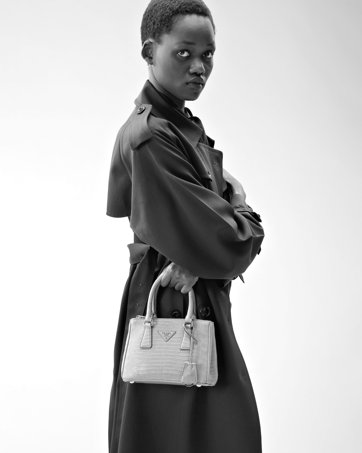 Black Prada Galleria Lizard Skin Mini-bag | PRADA