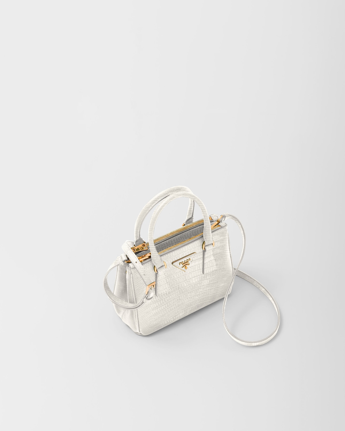 White Prada Galleria Lizard Skin Mini-bag | PRADA