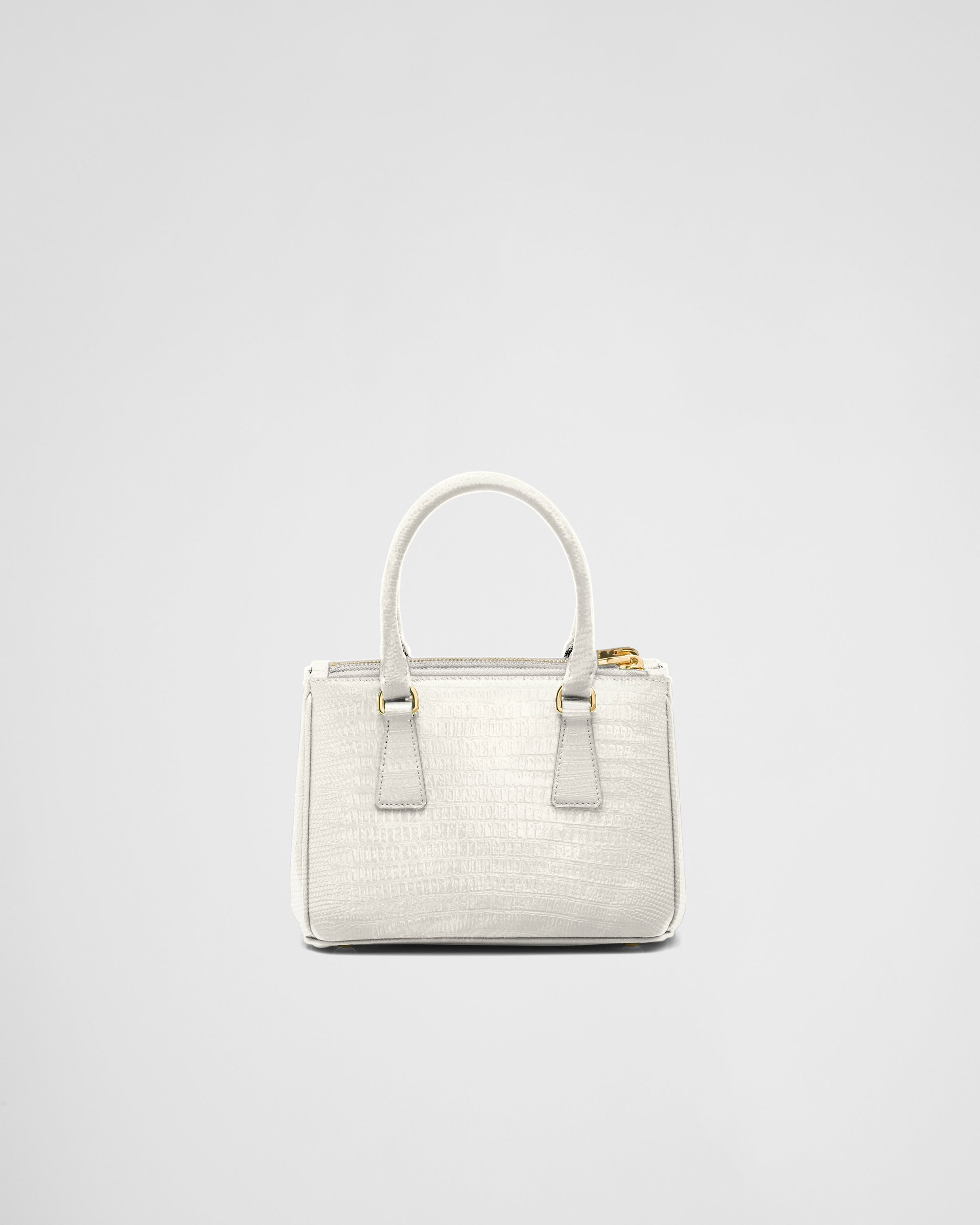 White Prada Galleria lizard skin mini-bag | Prada