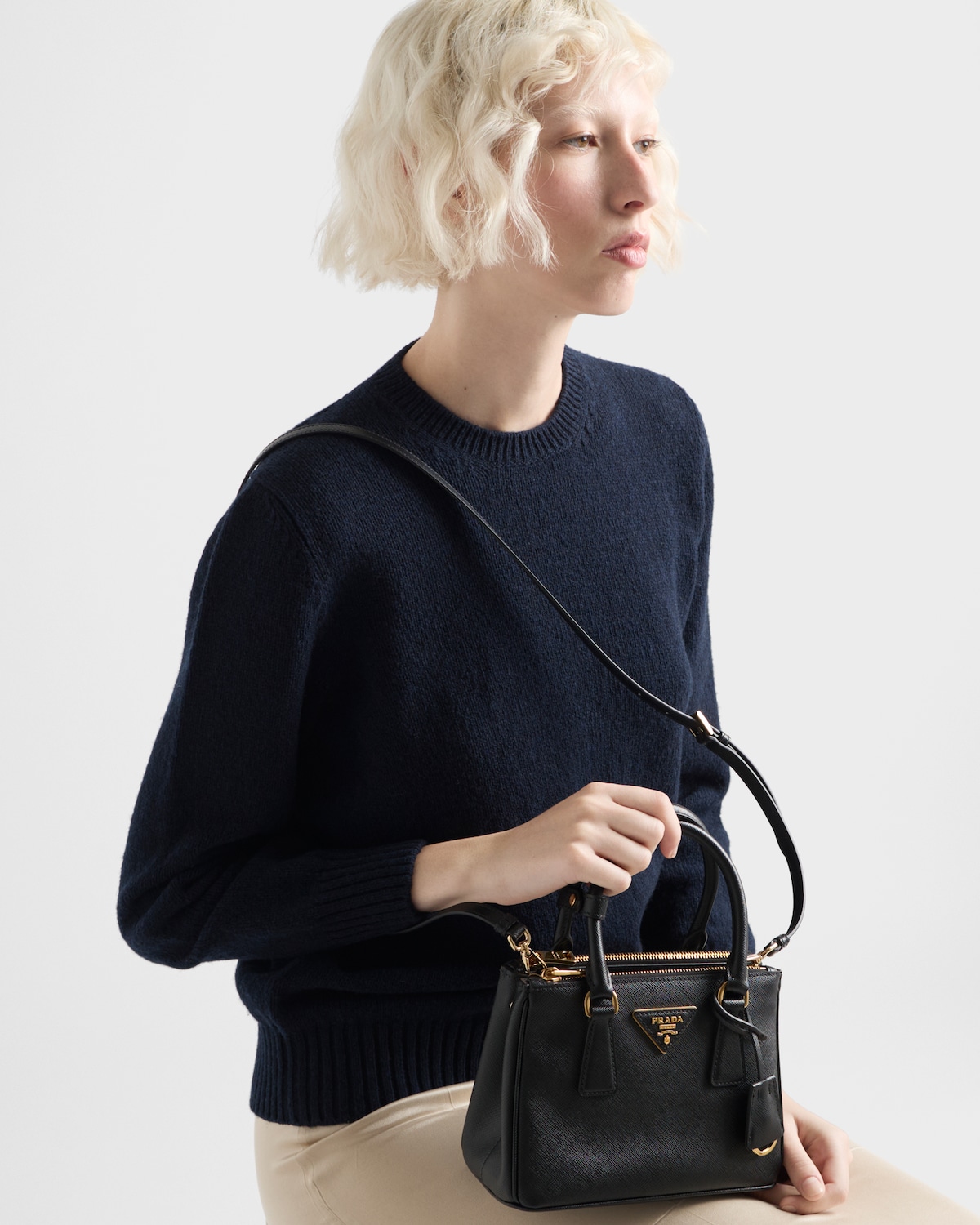 Black Prada Galleria Mini Saffiano Leather Bag | PRADA - United States