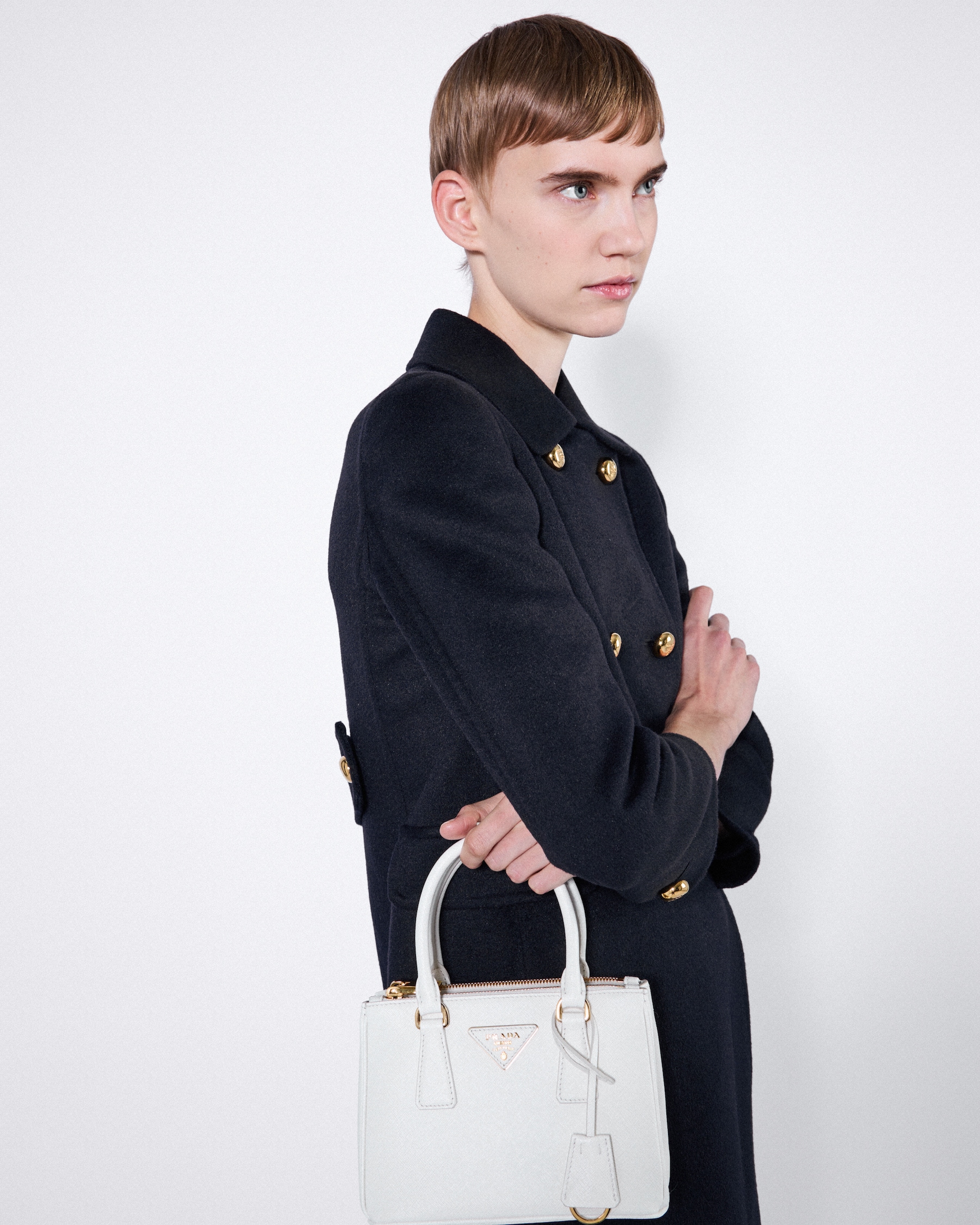 White Prada Galleria Saffiano Leather Mini-bag | PRADA