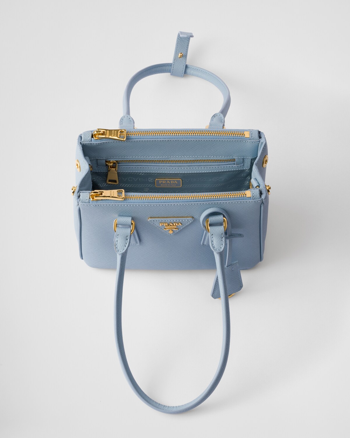Light Blue Prada Galleria Mini Saffiano Leather Bag | PRADA