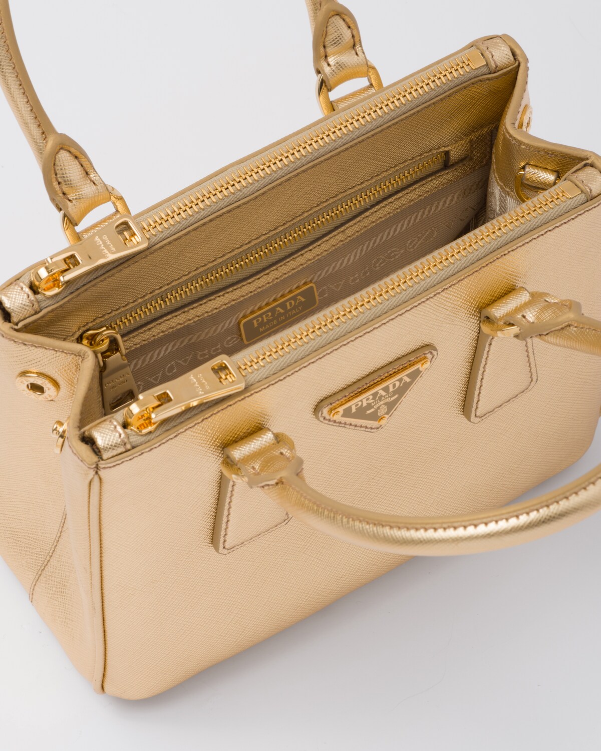 Platinum Prada Galleria Saffiano Leather Mini-bag | PRADA