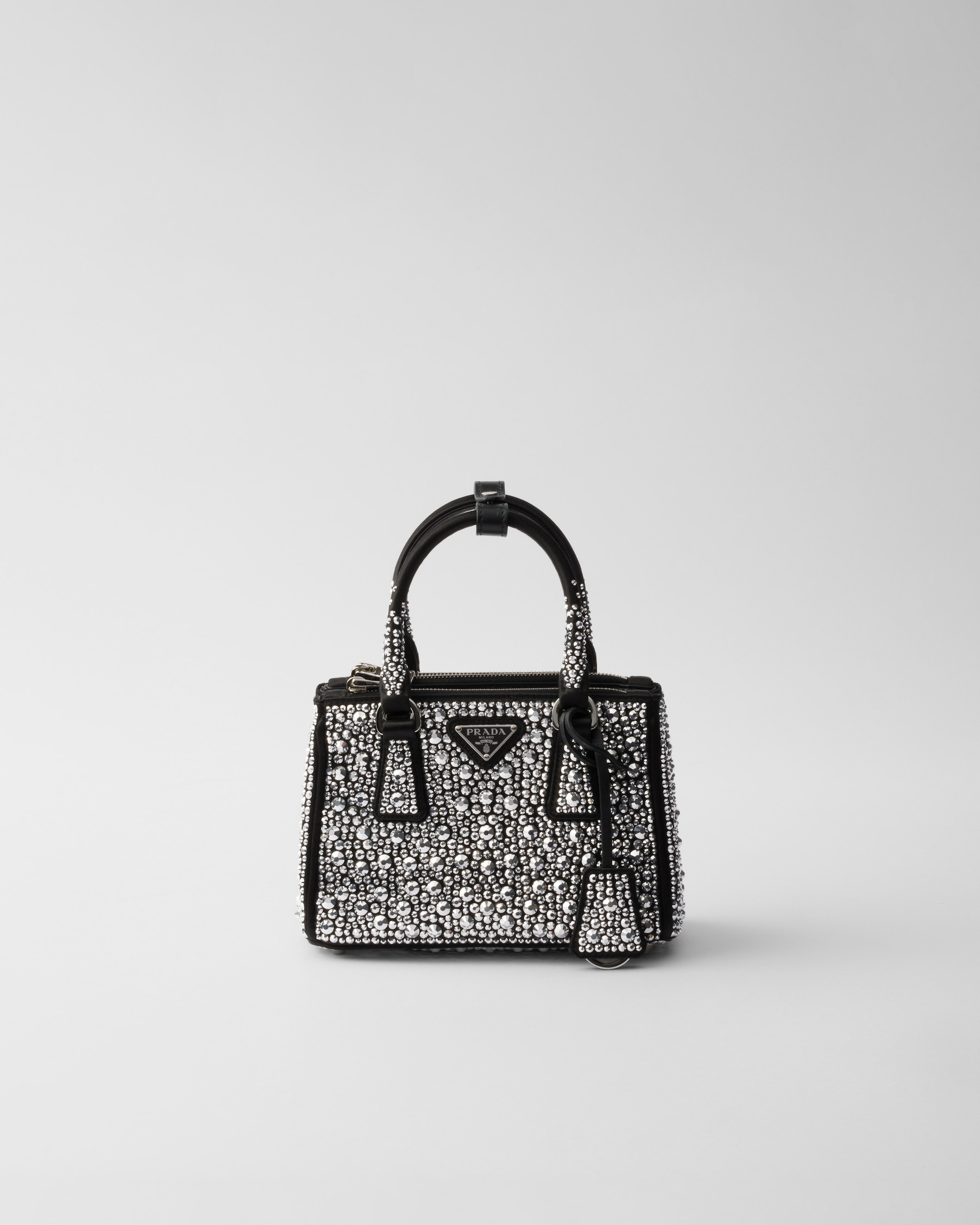Metal Prada Galleria Satin Micro-bag With Decorations | PRADA