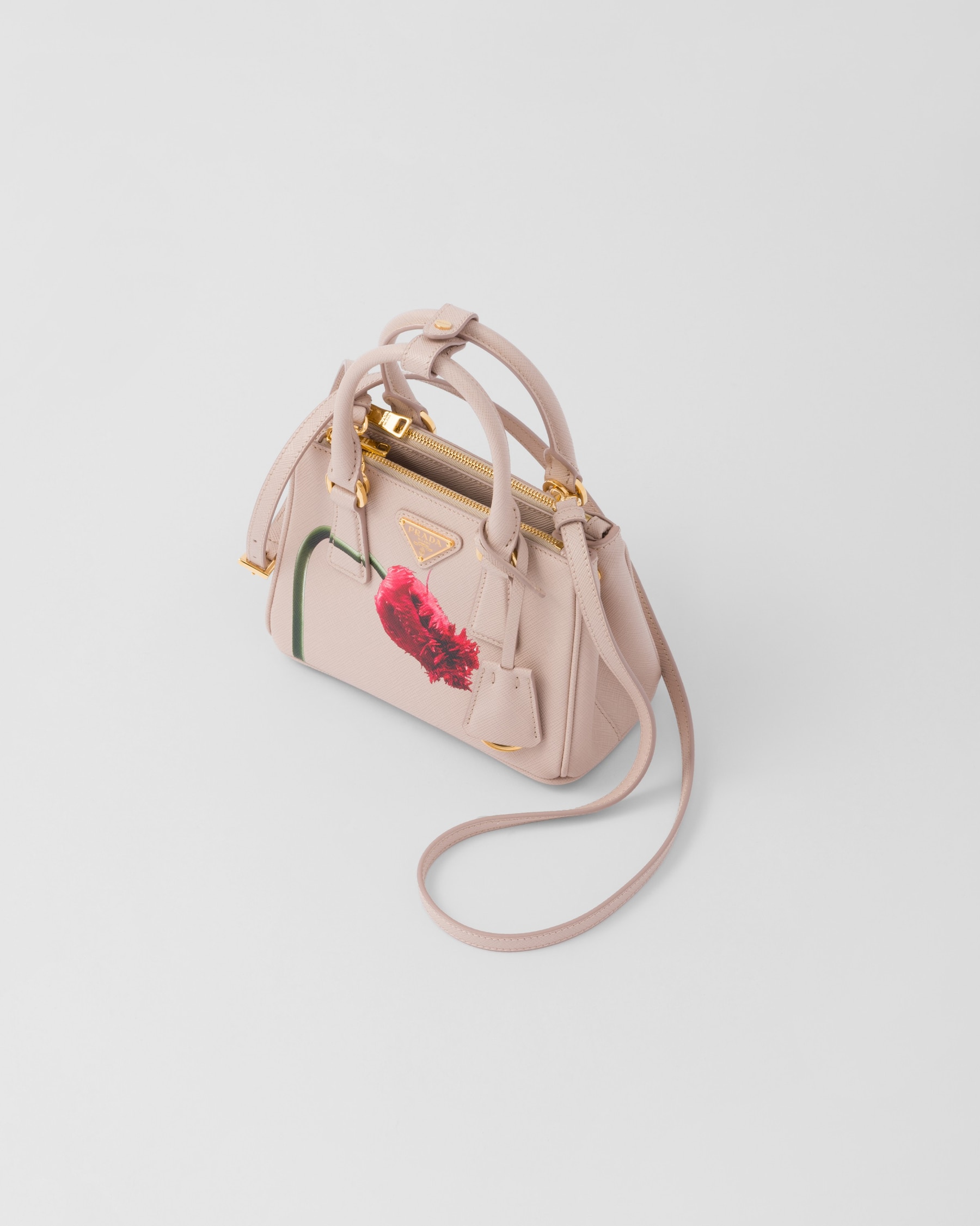 Water Lily Prada Galleria Floral-print Saffiano Leather Mini-bag | PRADA