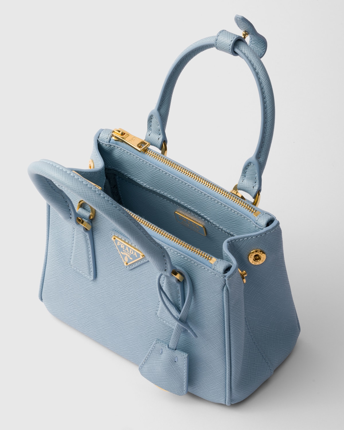 Light Blue Prada Galleria Saffiano Leather Micro Bag | PRADA