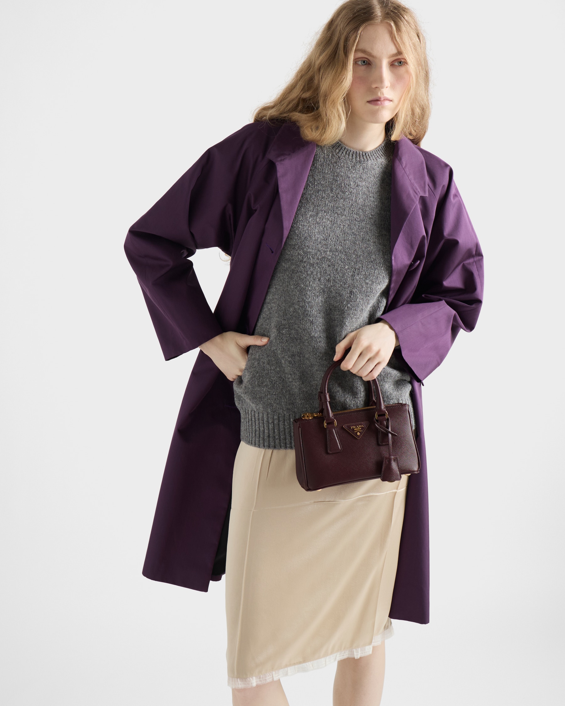Burgundy Prada Galleria Mini Saffiano Leather Bag | PRADA - United States